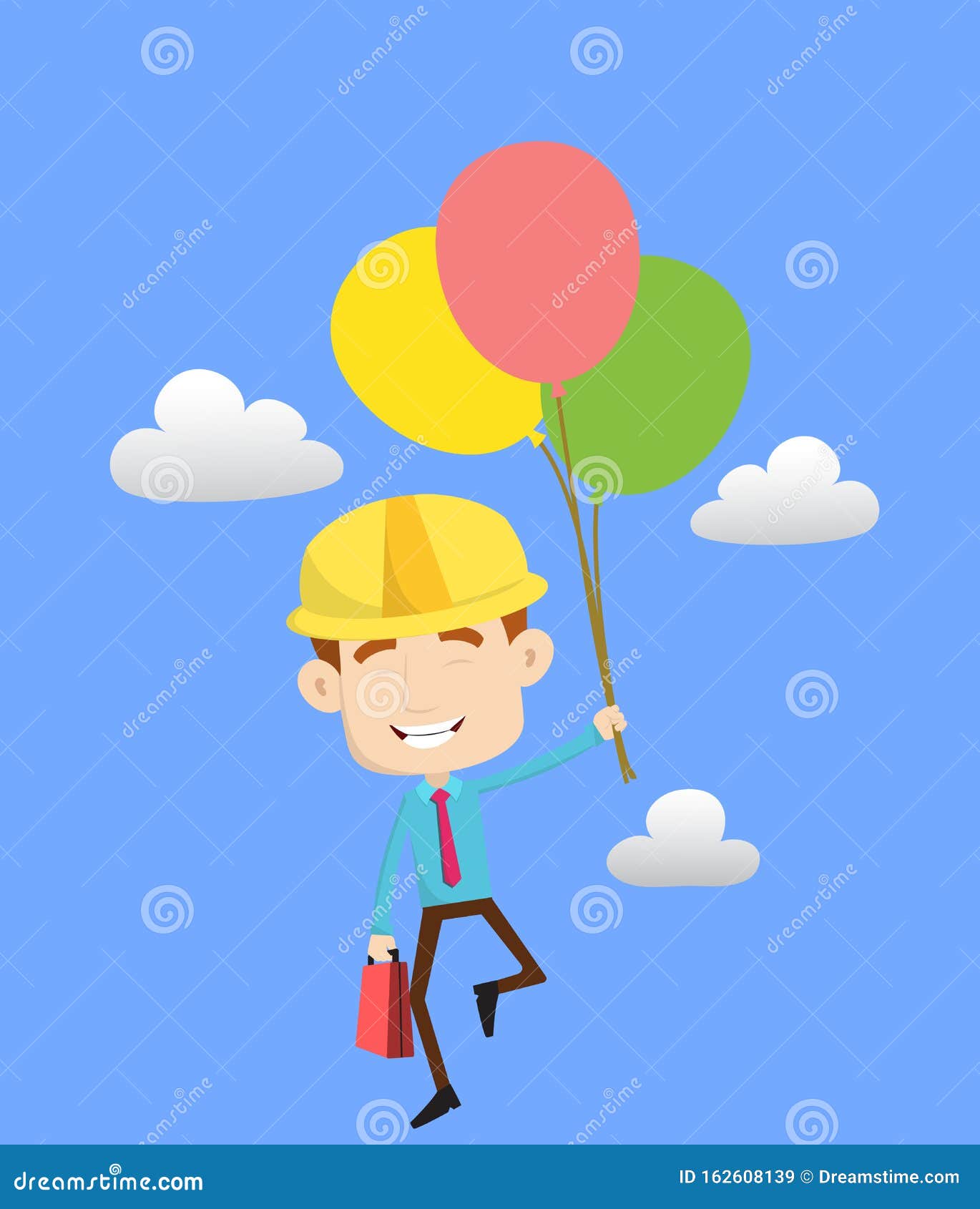 Engineer Builder Architect - Flying with Balloons Stock Vector ...