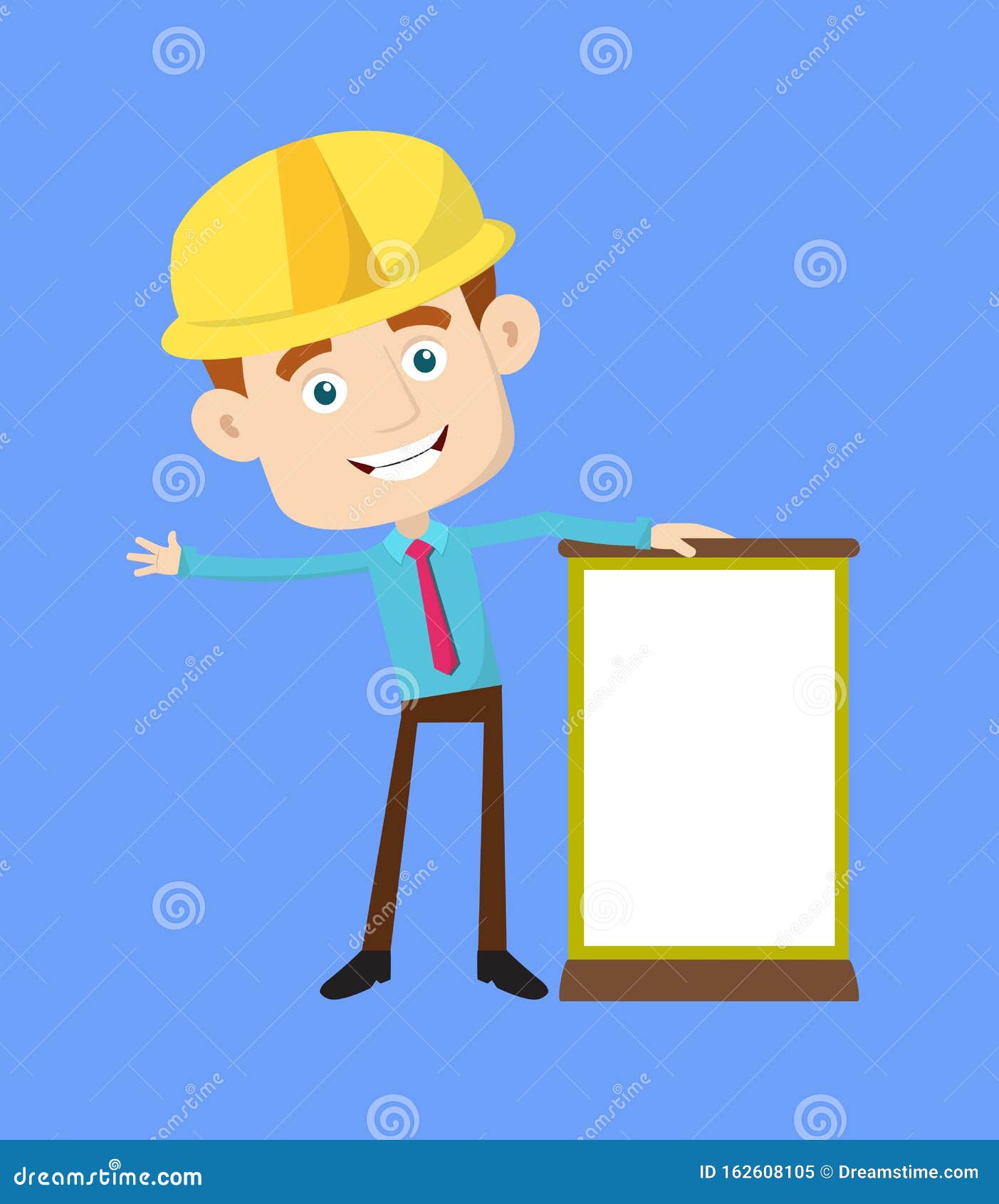 Engineer Builder Architect - Standing with a Blank Board Stock Vector ...