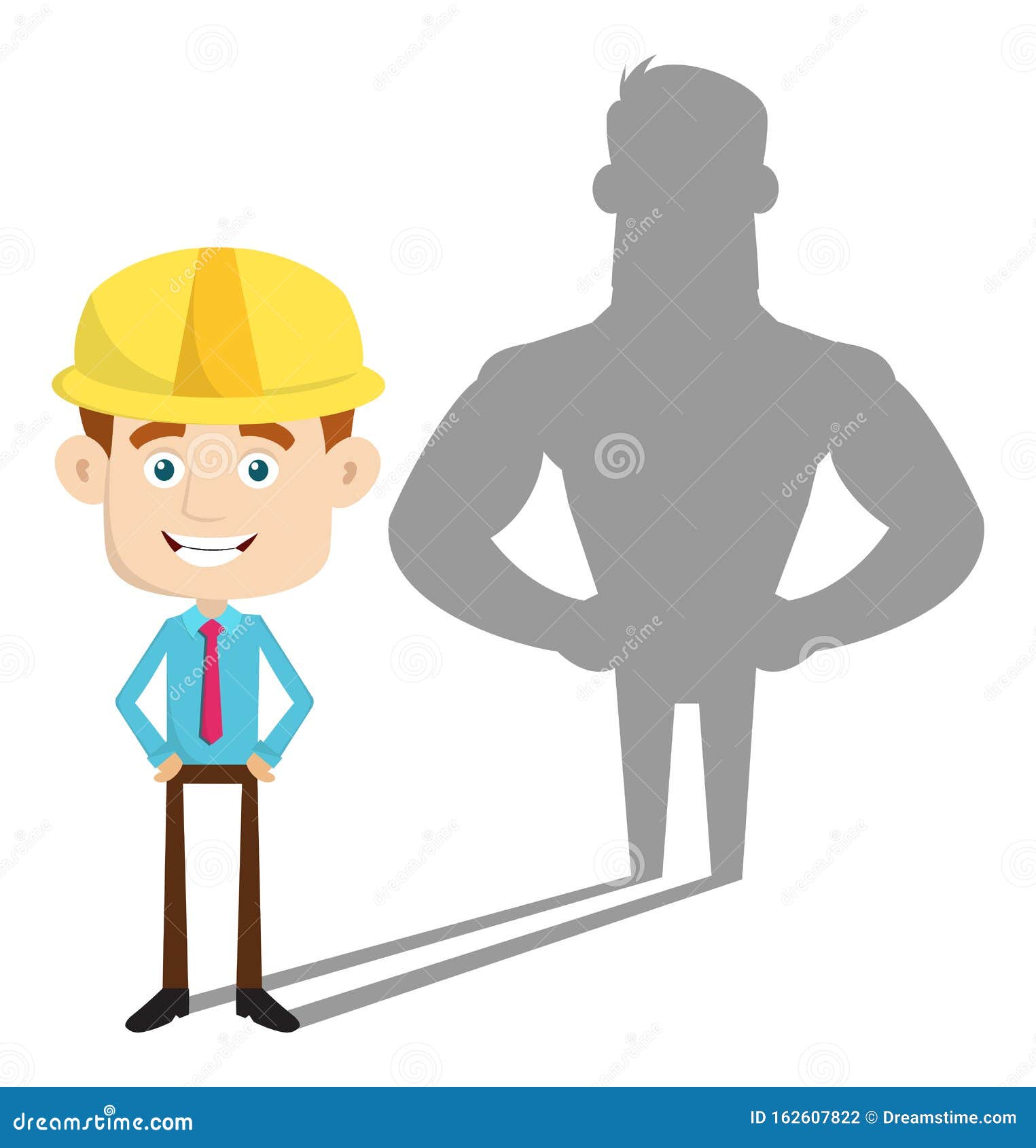 Engineer Builder Architect - Standing in Positive Attitude Stock Vector ...