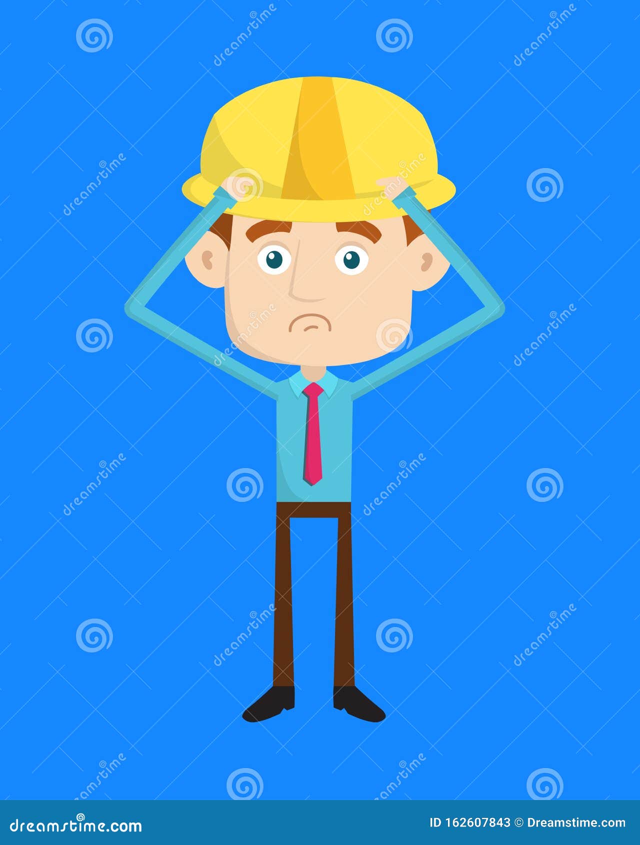 Engineer Builder Architect - Worried Stock Vector - Illustration of ...