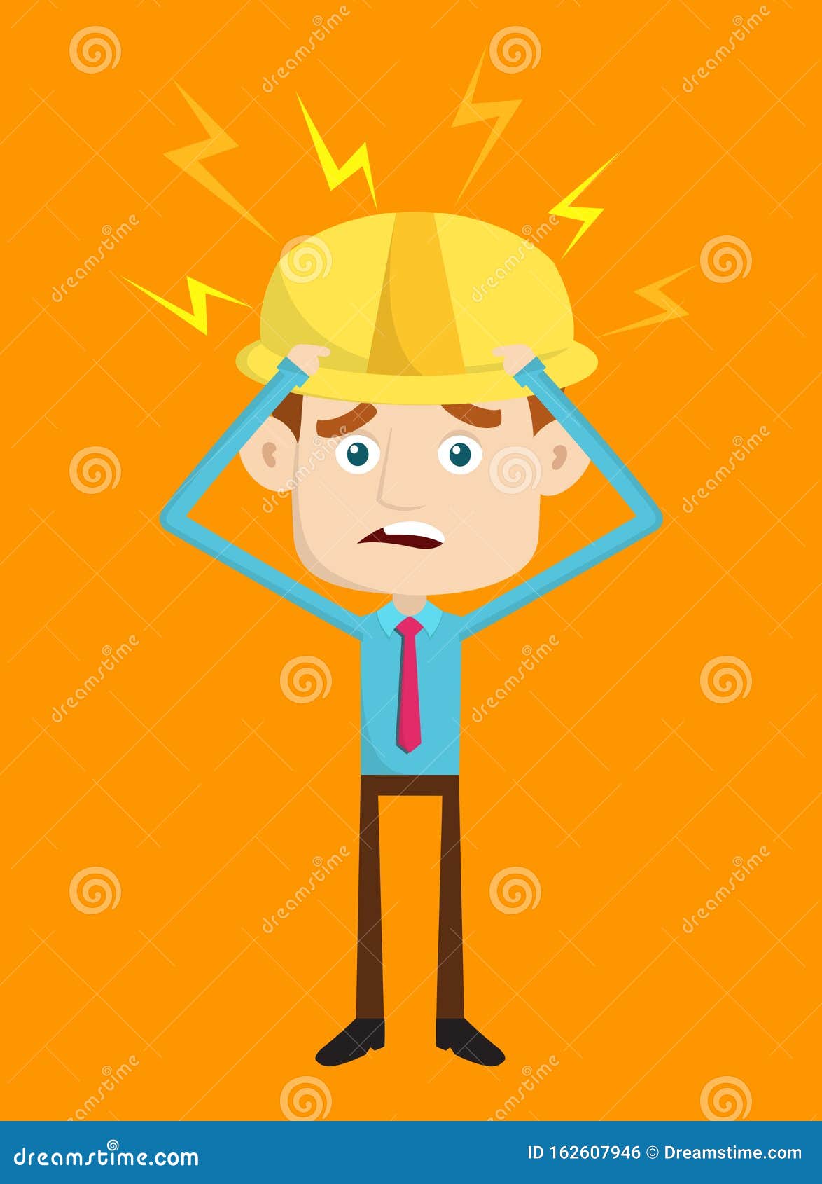 Engineer Builder Architect - with Worried Face Stock Vector ...