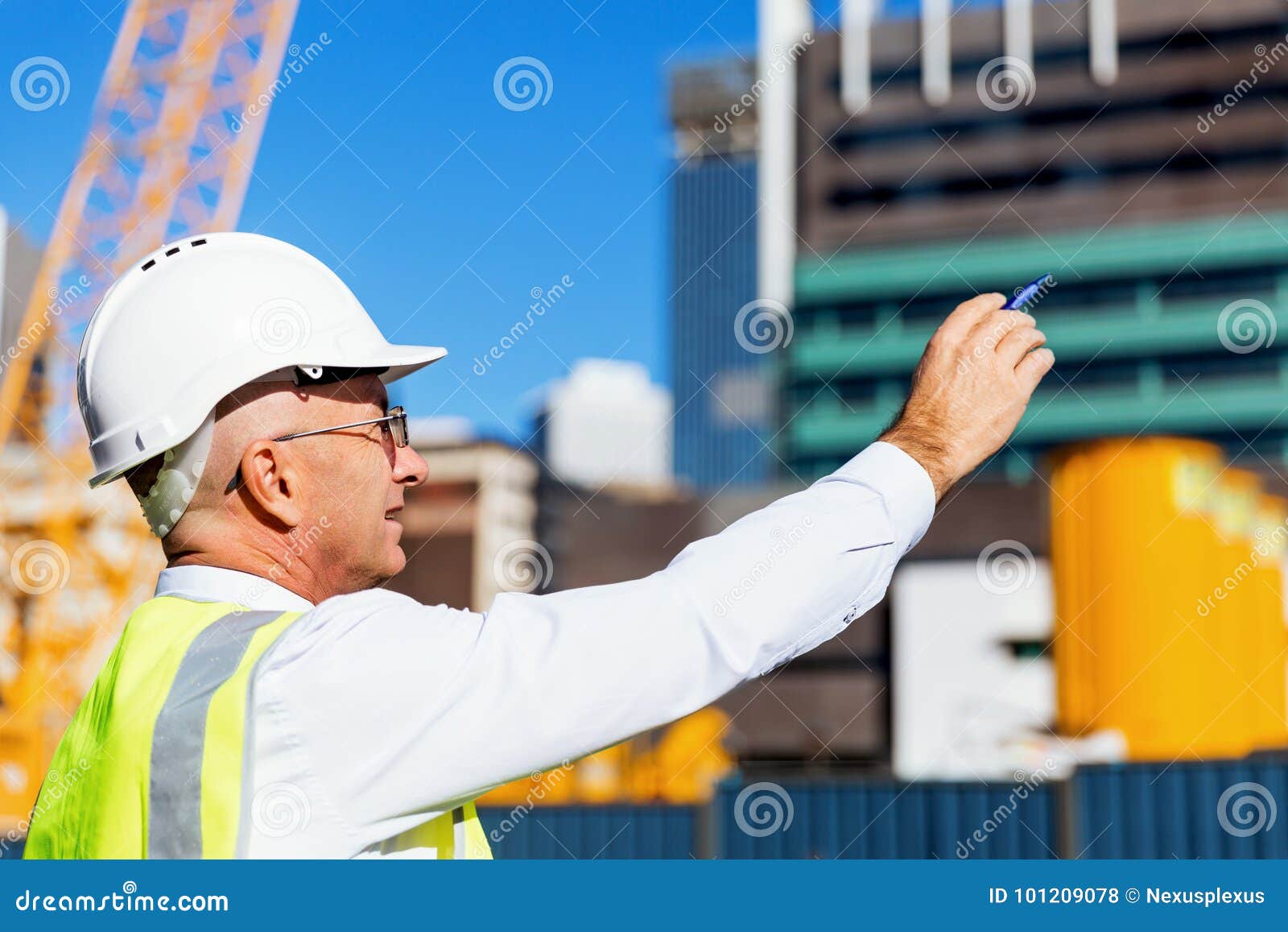 Engineer Builder at Construction Site Stock Photo - Image of occupation ...