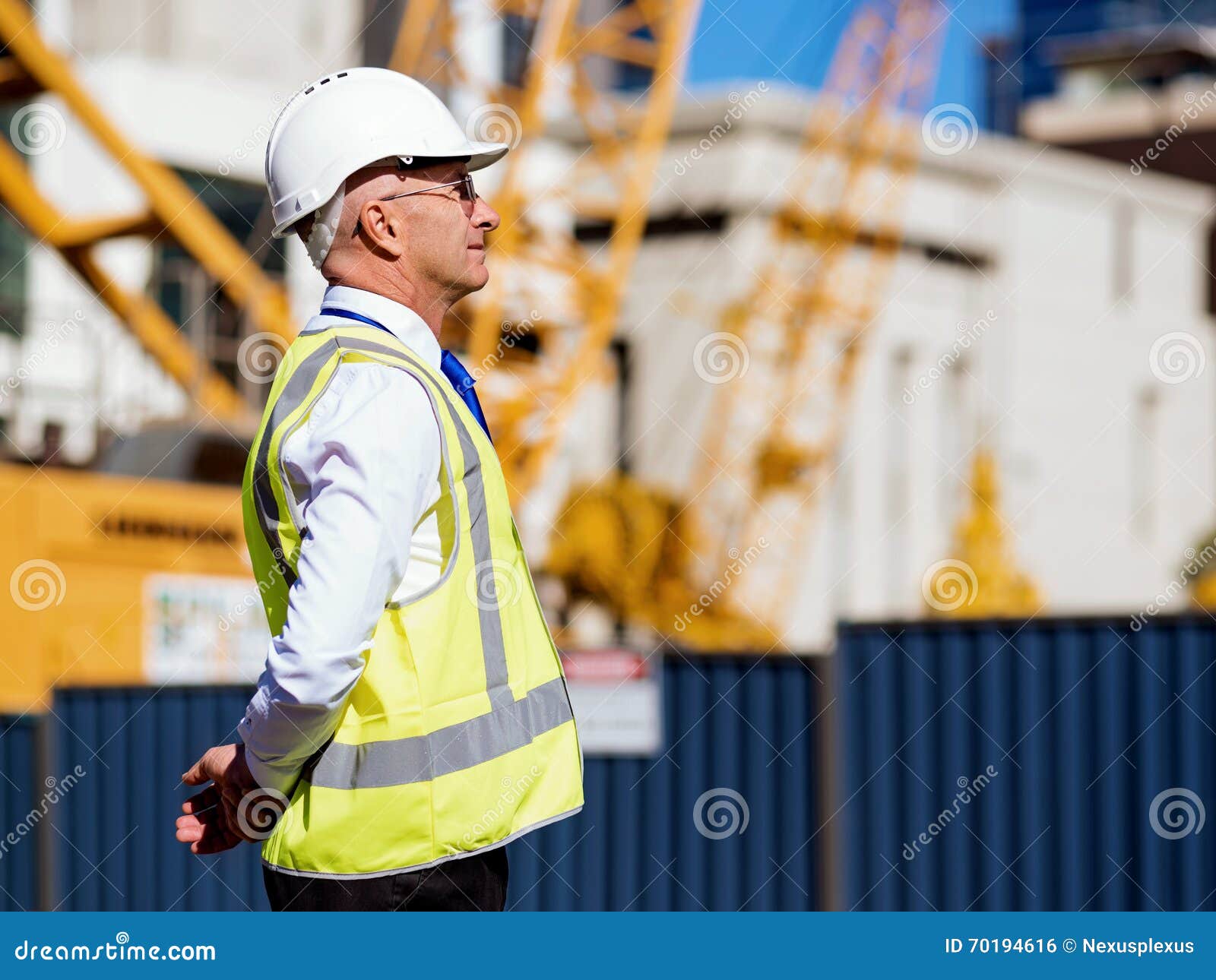 Engineer Builder at Construction Site Stock Photo - Image of safety ...