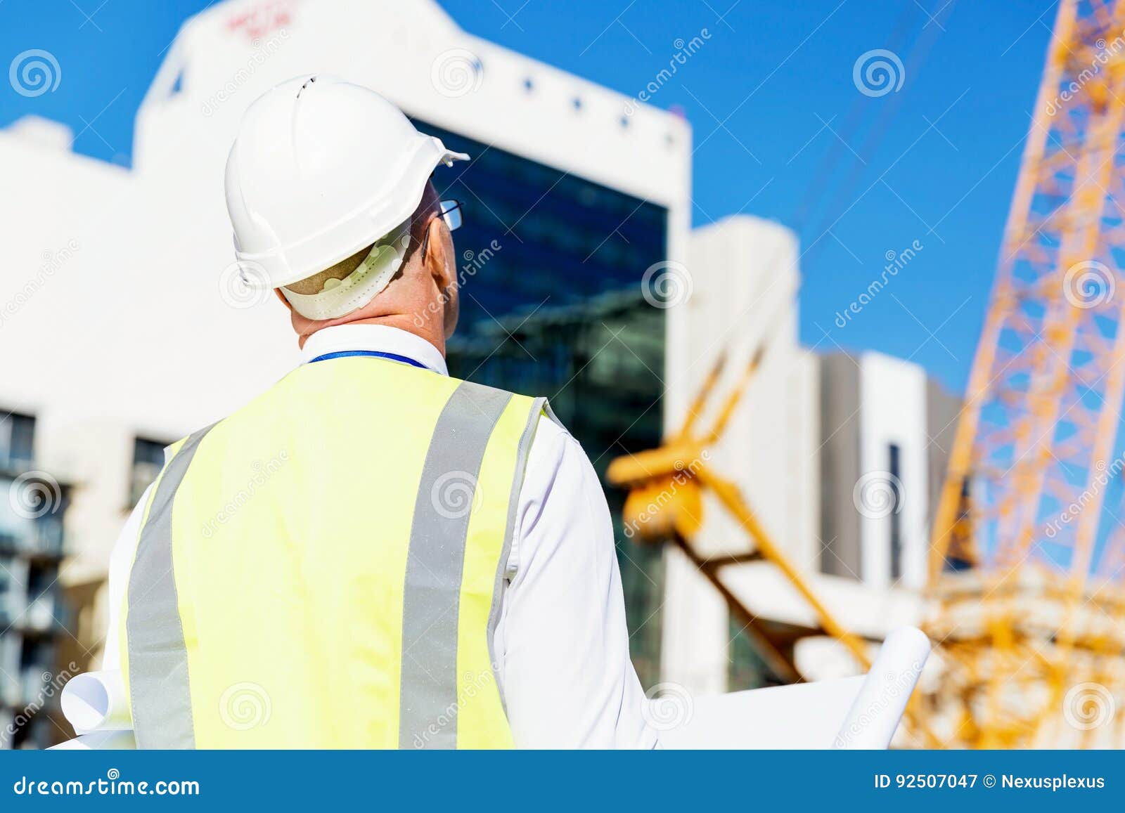 Engineer Builder at Construction Site Stock Image - Image of craftsman ...