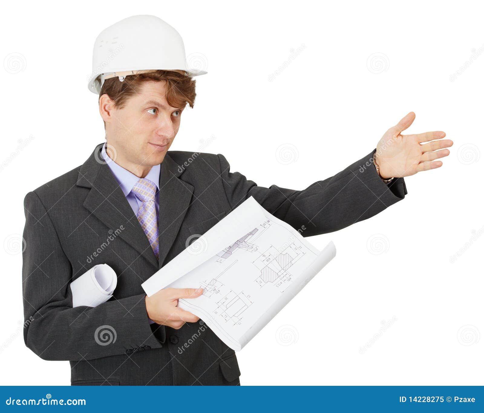 Engineer Builder Architect Team Working Check Roof Beam Construction ...