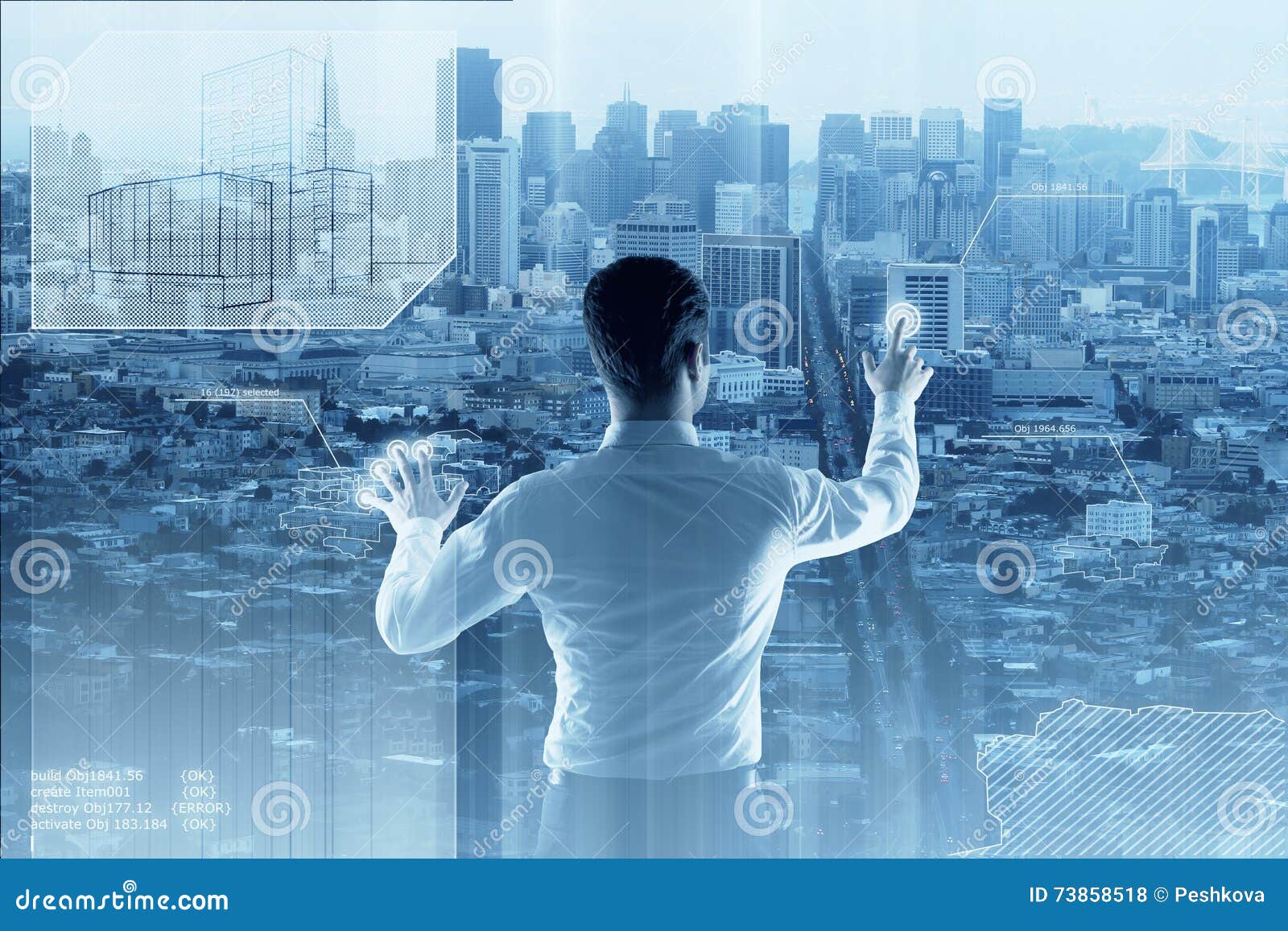 Engineer building city stock photo. Image of blueprint - 73858518