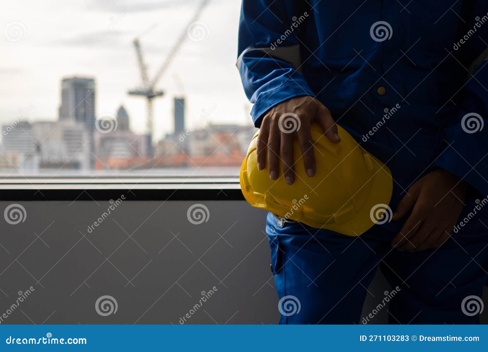 Engineer at Building Construction Site, Safety First Equipment Stock ...