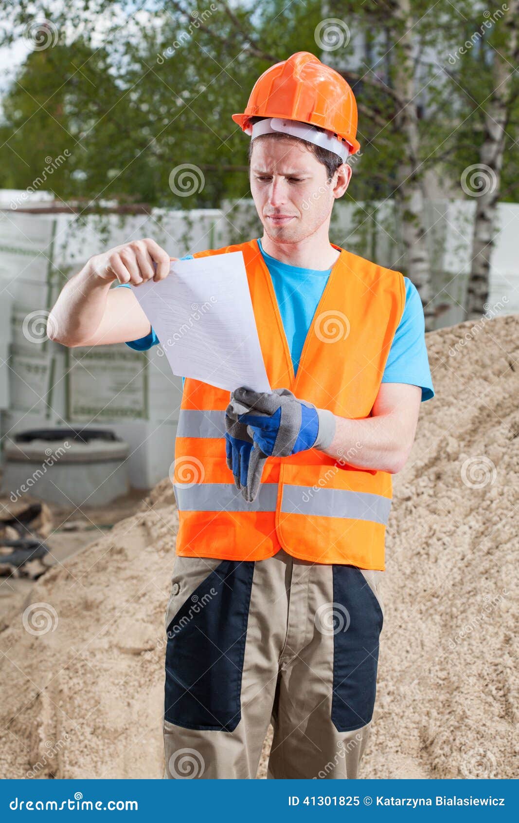 Engineer at building site stock image. Image of overalls - 41301825
