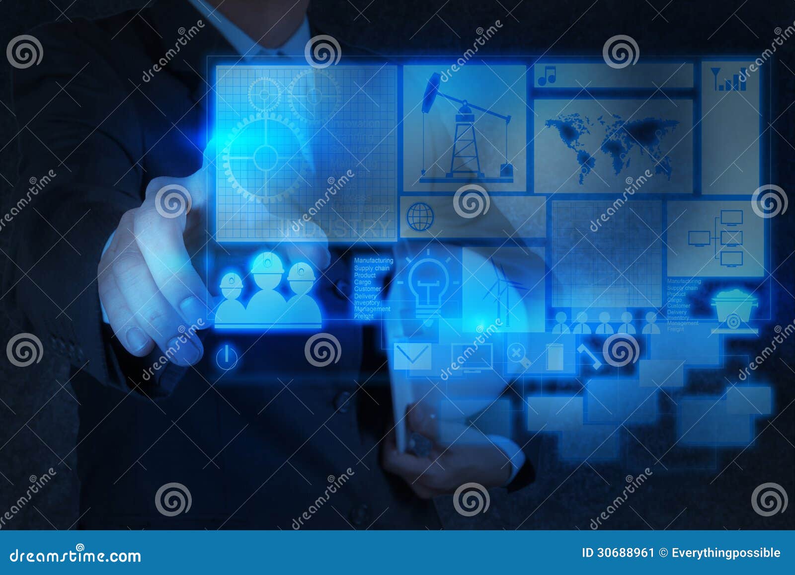 Engineer Business Hand Working with New Technology Industry Stock Image ...