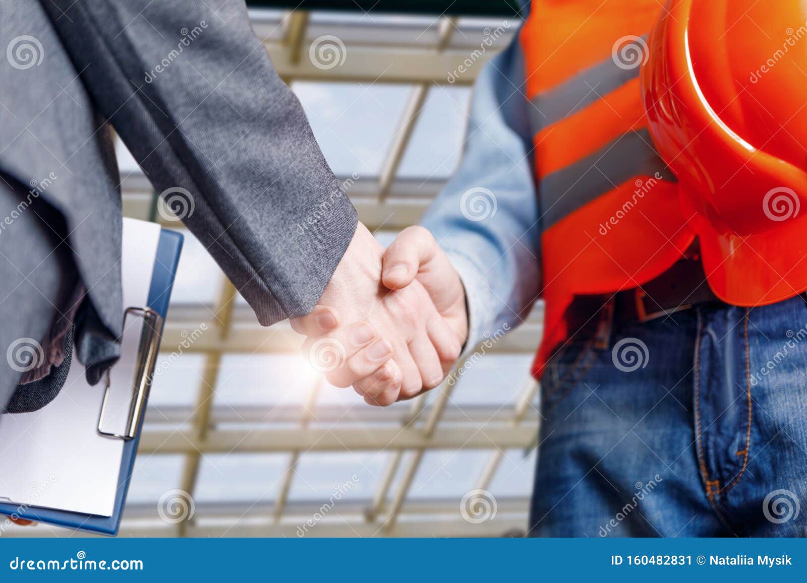 The Engineer and Businessman Shaking Hands Stock Image - Image of ...