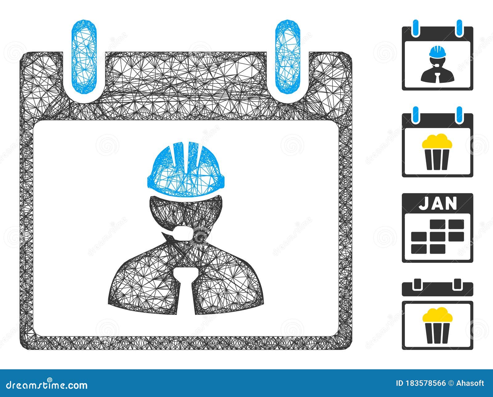 Engineer Calendar Page Web Vector Mesh Illustration Stock Illustration ...