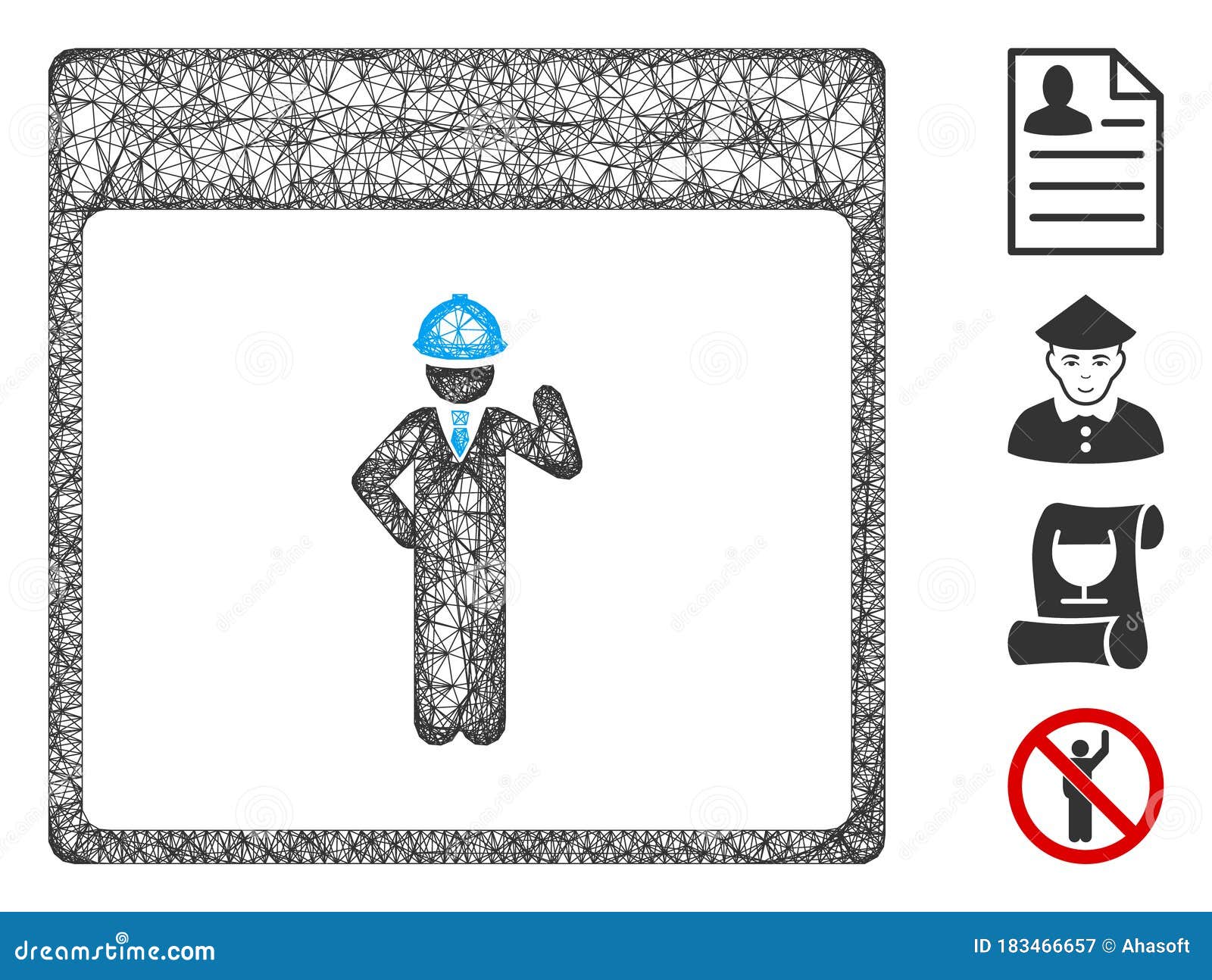 Engineer Calendar Page Web Vector Mesh Illustration Stock Illustration ...