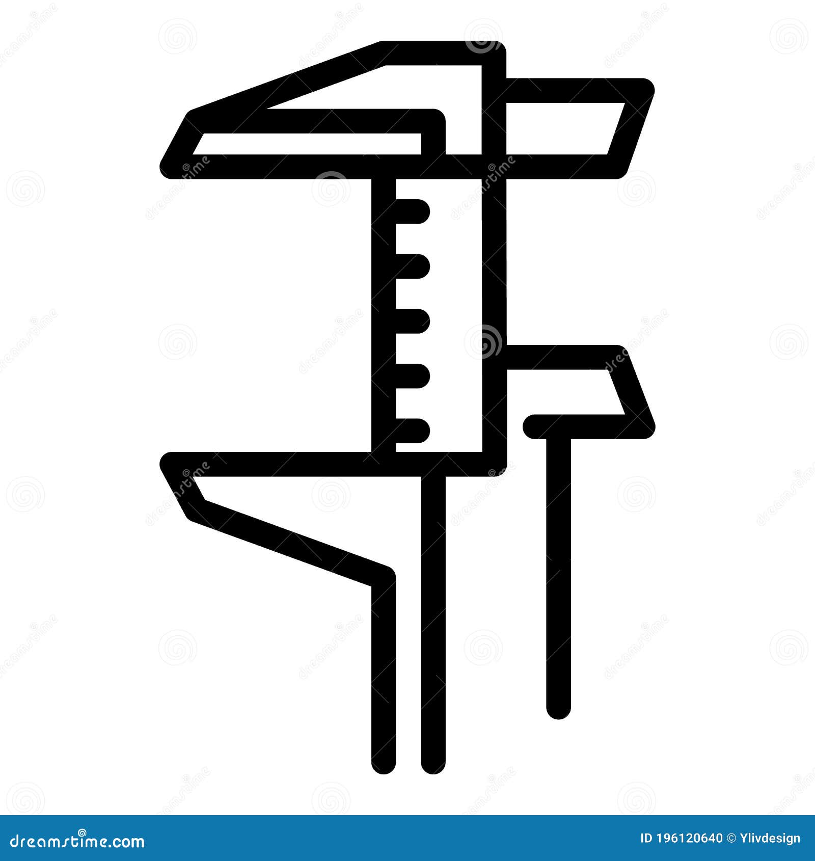 Caliper Outline Vector Icon. Thin Line Black Caliper Icon, Flat Vector ...