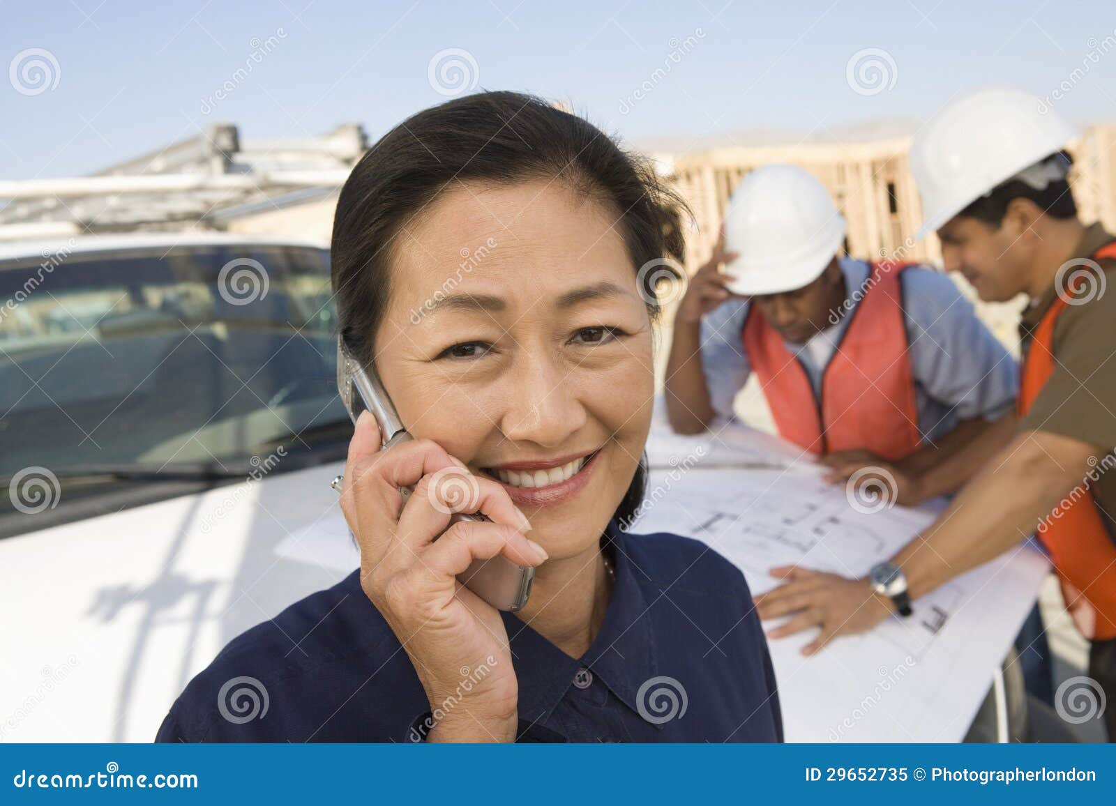 Engineer on Call and Men at Work Stock Image - Image of horizontal ...
