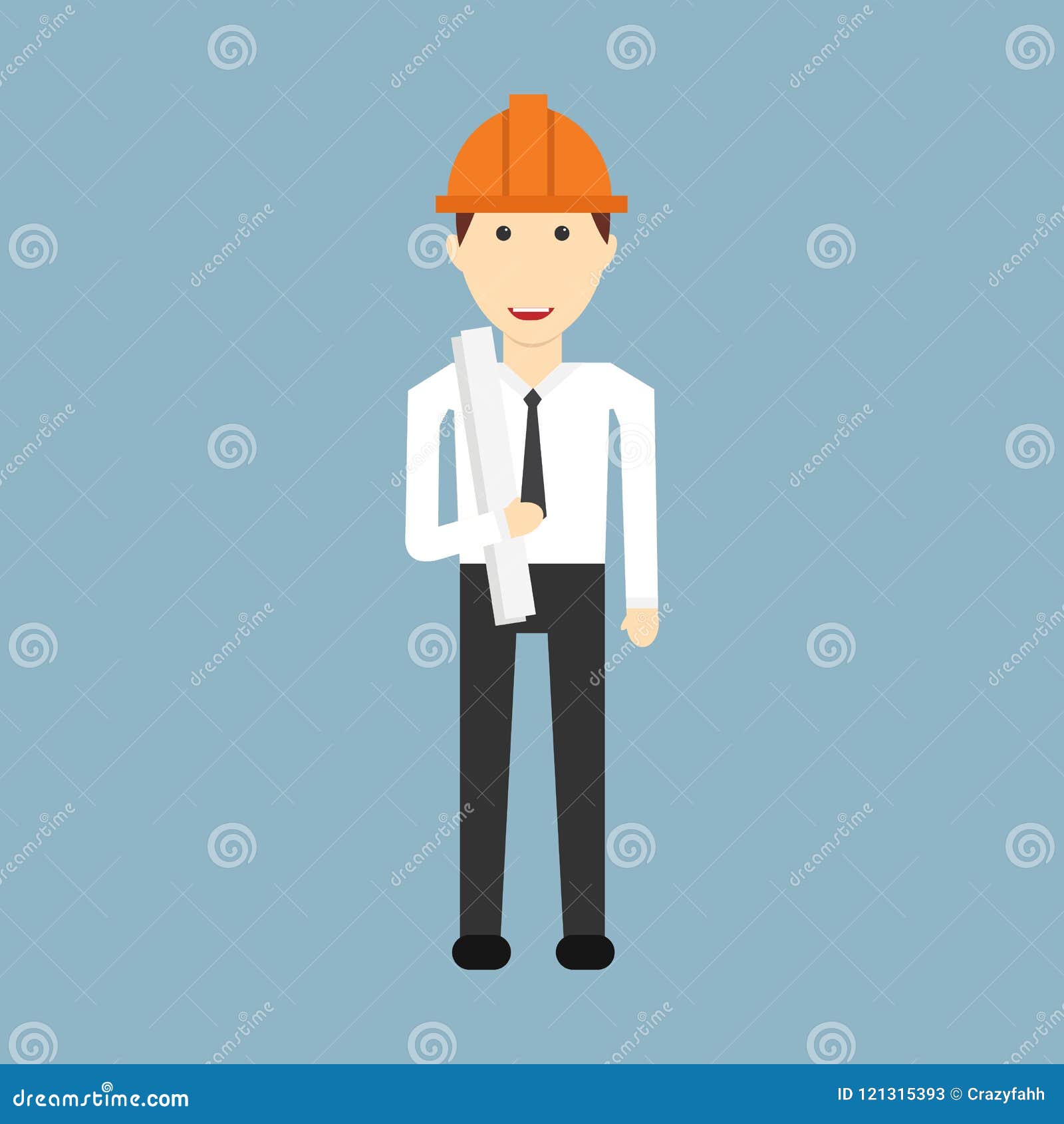 Engineer Cartoon with Civil Engineering Construction Stock Illustration ...