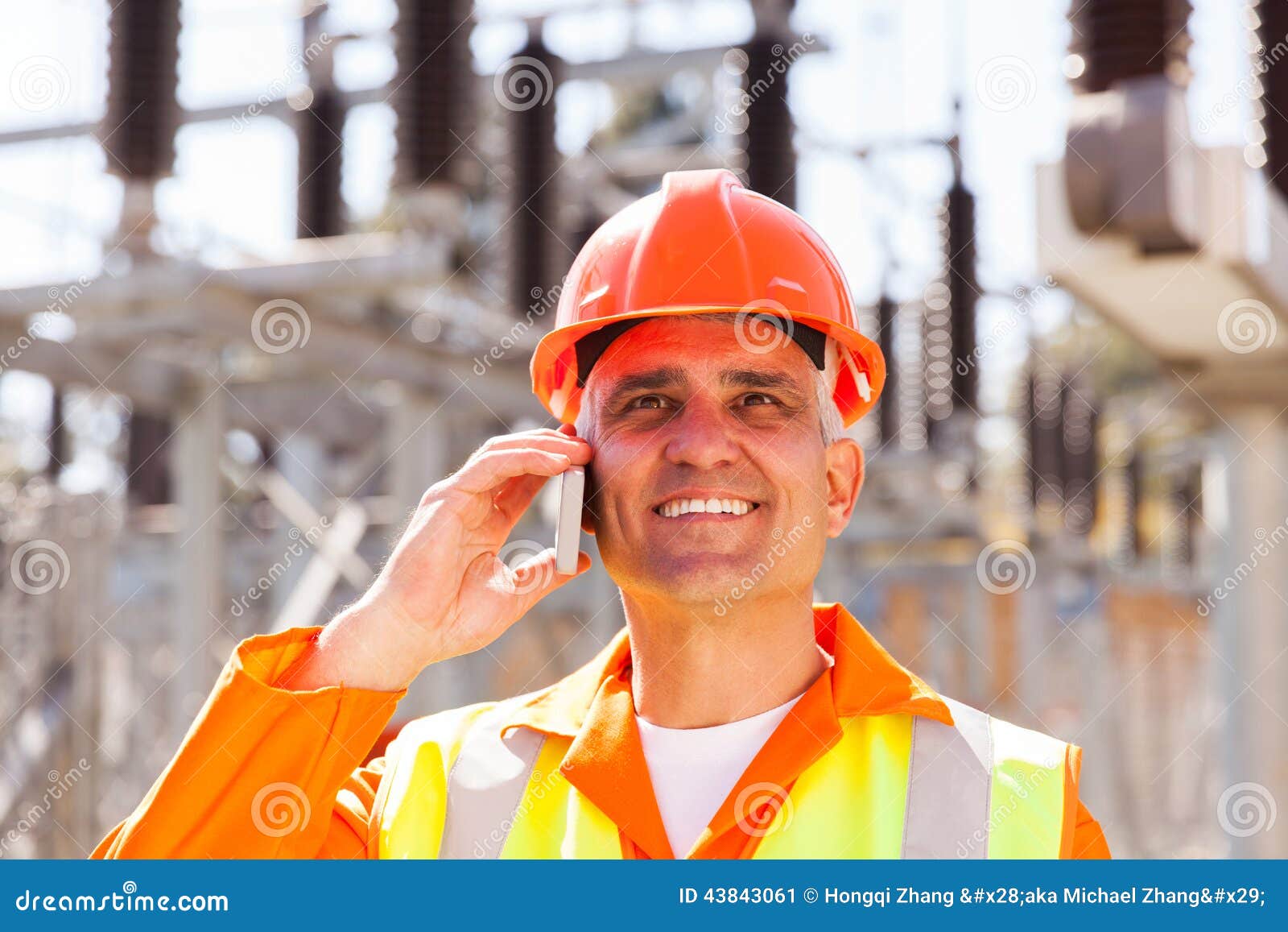 Engineer cell phone stock image. Image of call, electricity - 43843061