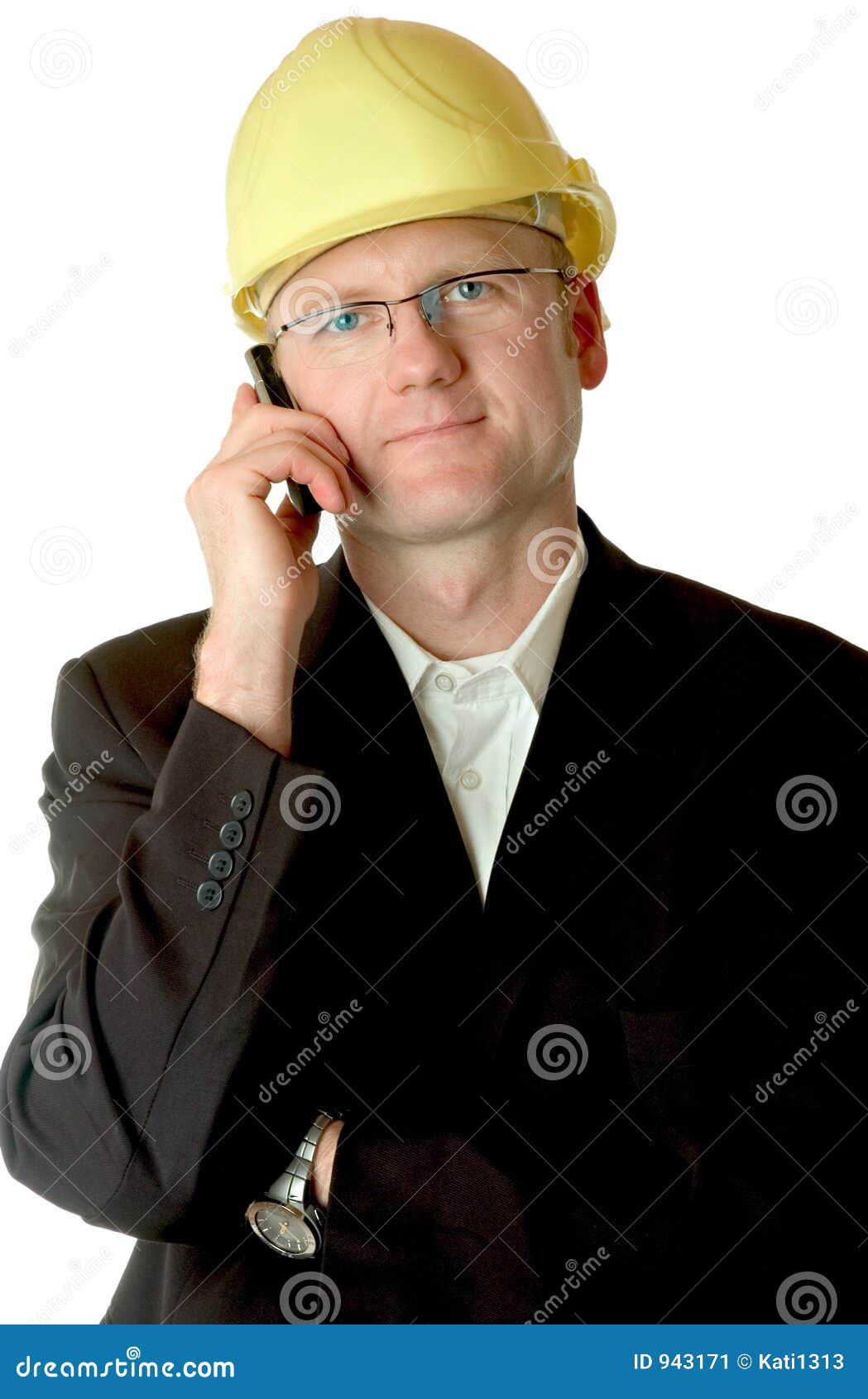 Engineer with cellphone stock image. Image of foreman, industrial - 943171