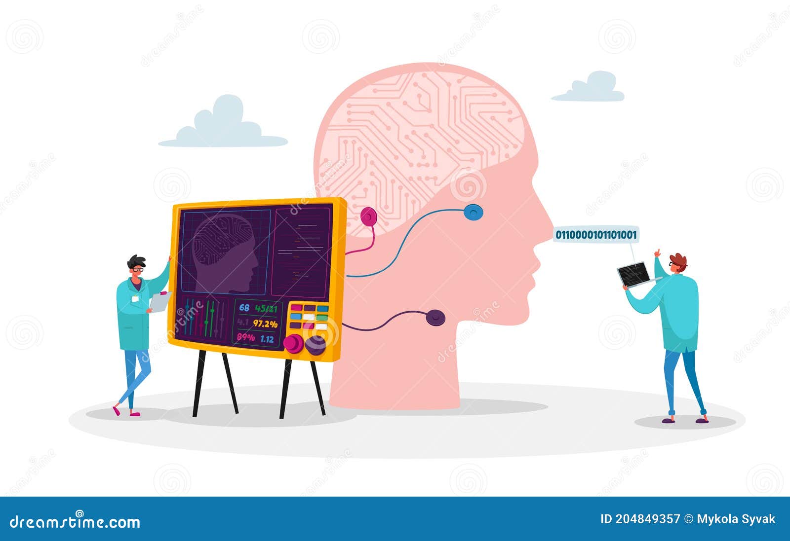 Engineers Create Artificial Intelligence. Futuristic Innovative ...