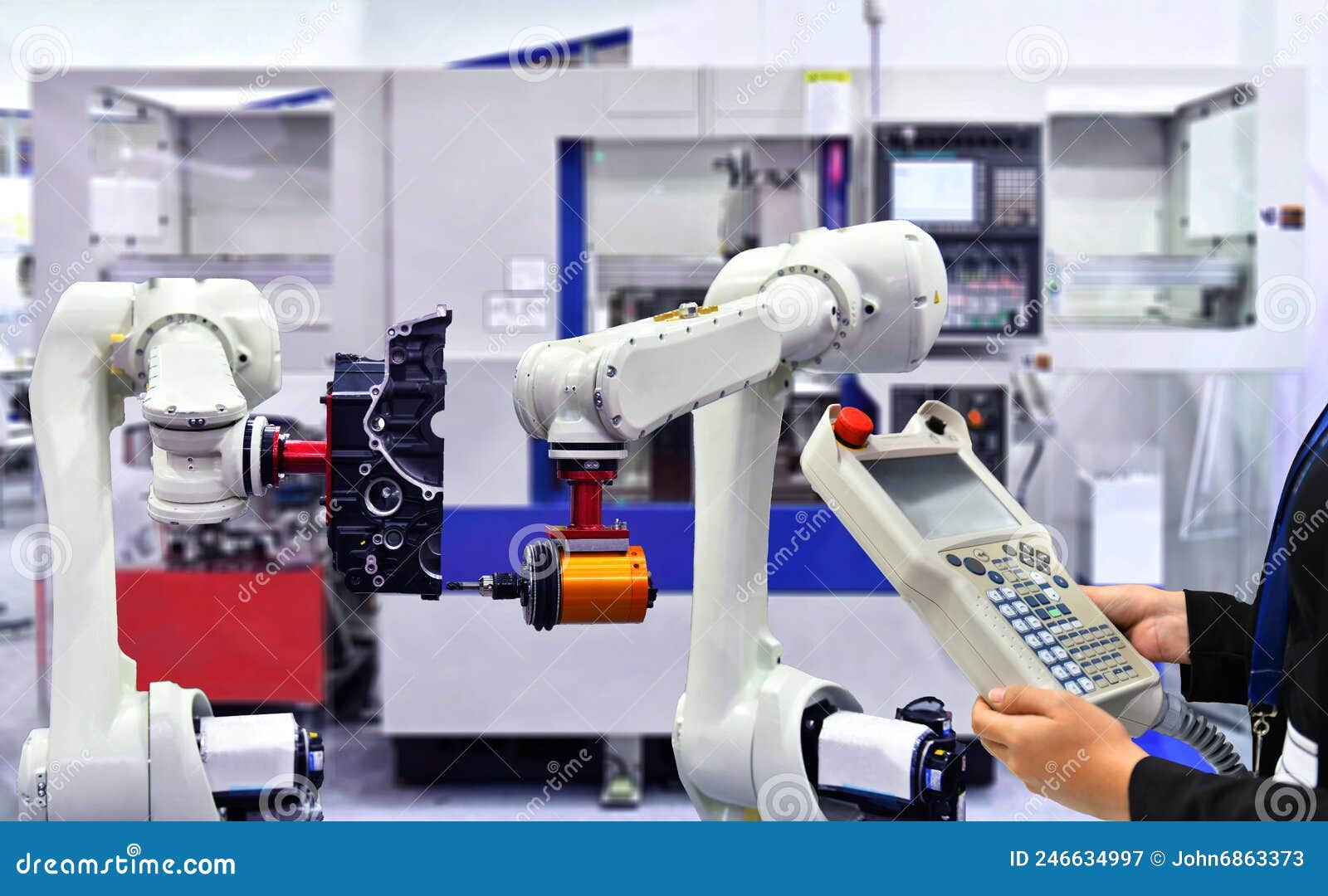 Engineer Check and Control Automation Modern Robotic Machine Vision ...