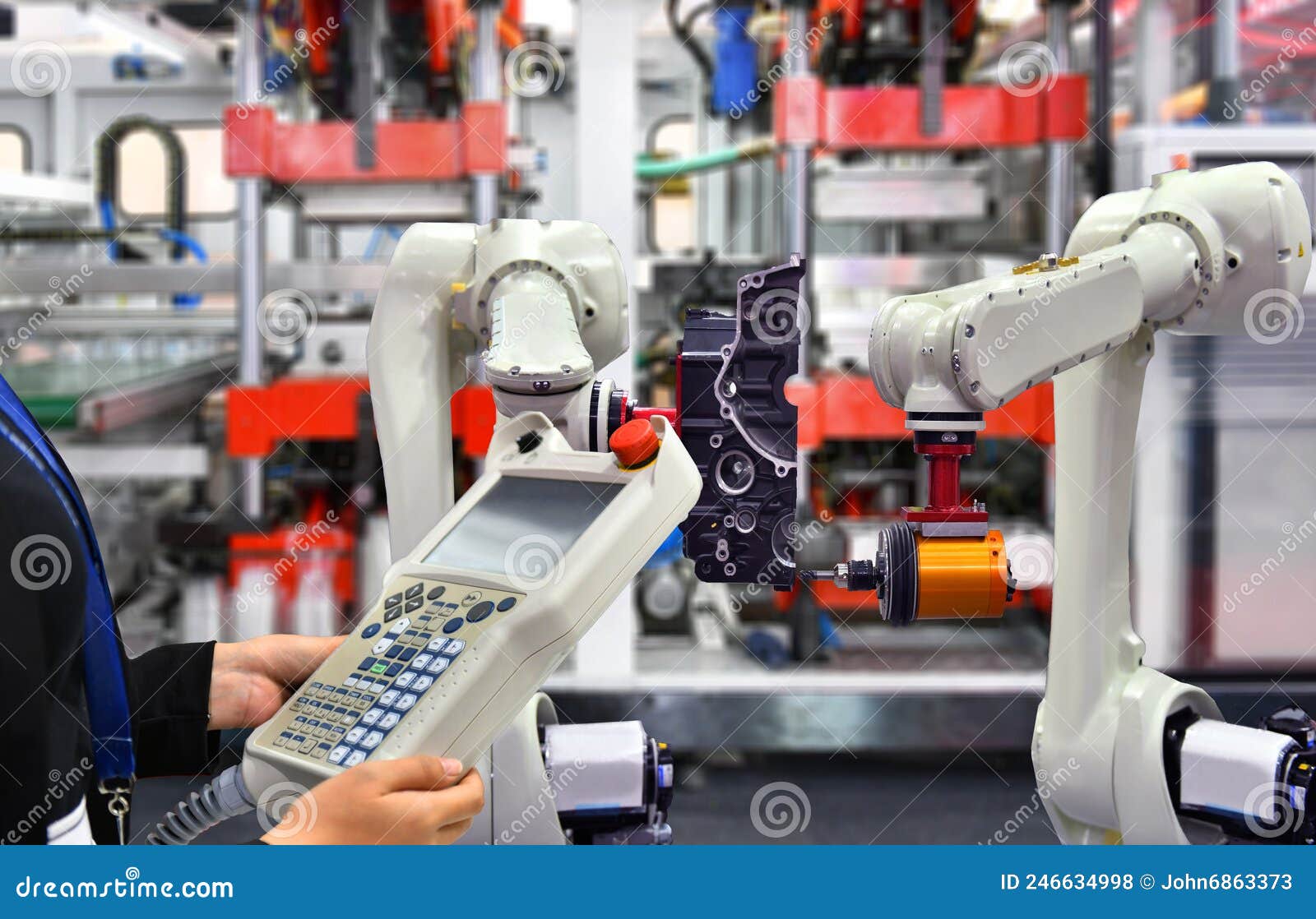 Engineer Check and Control Automation Modern Robotic Machine Vision ...