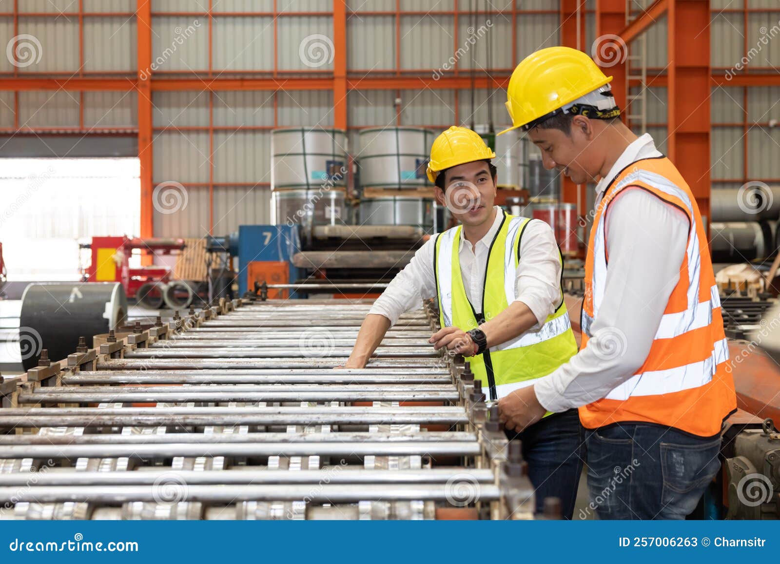 Engineer Check Up the Machine in the Factory Stock Image - Image of ...