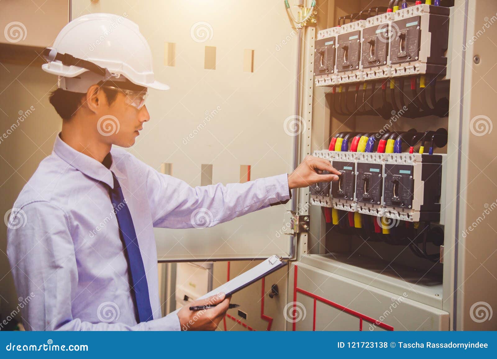 Engineer is Check Voltage or Current by Voltmeter in Control Panel of ...