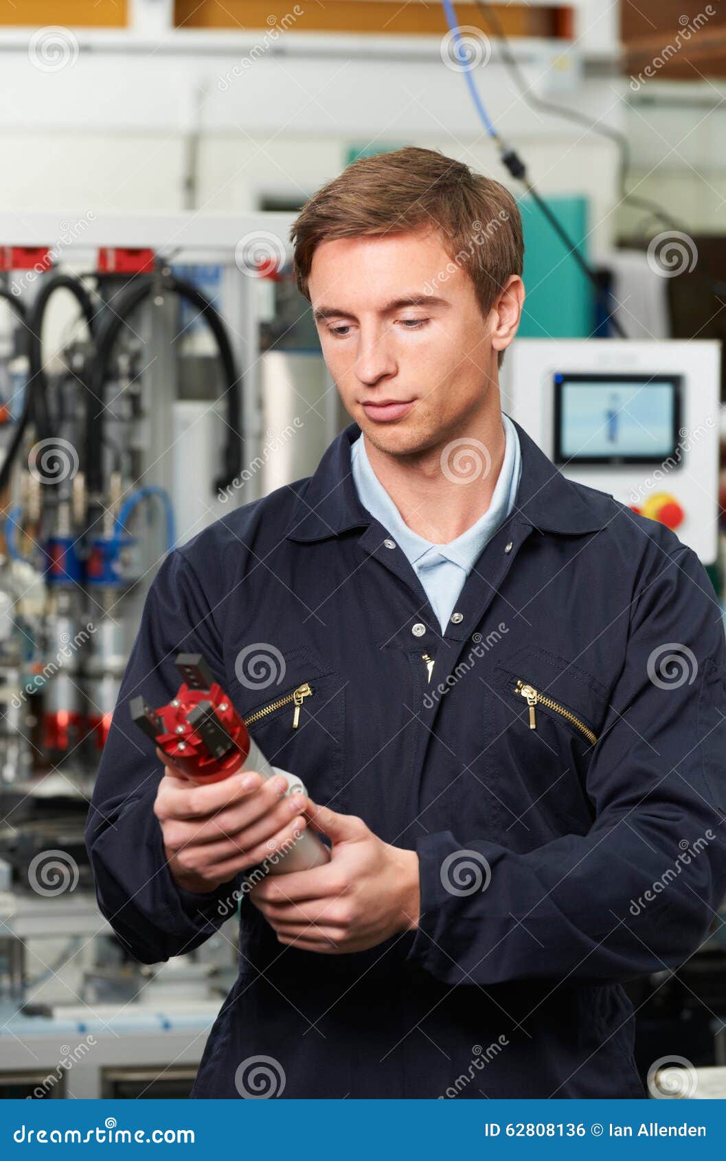 Engineer Checking Component in Factory Stock Photo - Image of ...