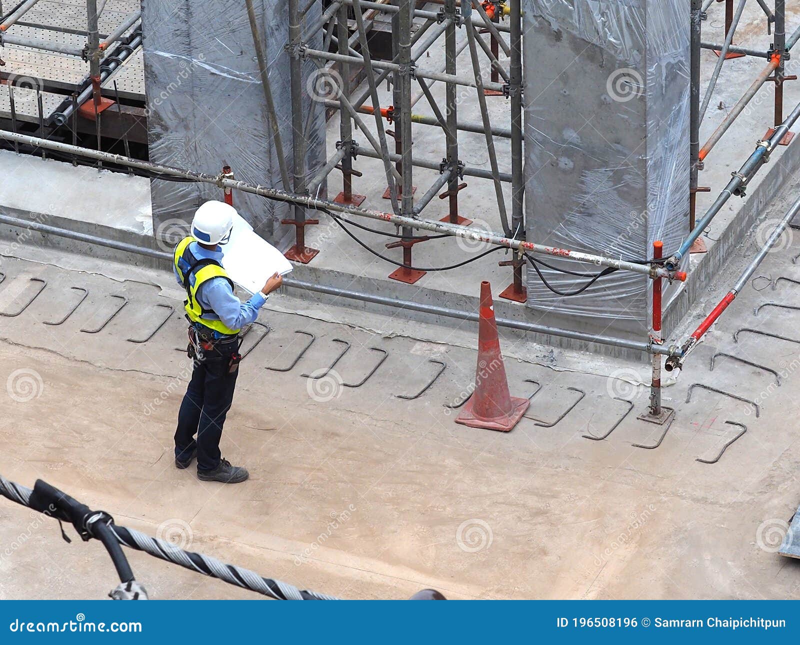 Engineer checking drawing stock photo. Image of engineer - 196508196