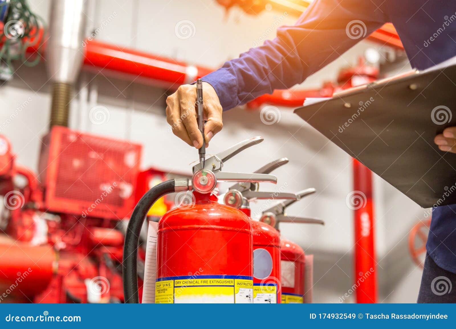Engineer Checking Industrial Fire Control System,Fire Alarm Controller ...