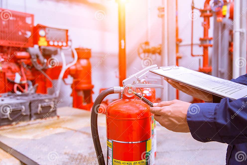 Engineer Checking Industrial Fire Control System,Fire Alarm Controller ...