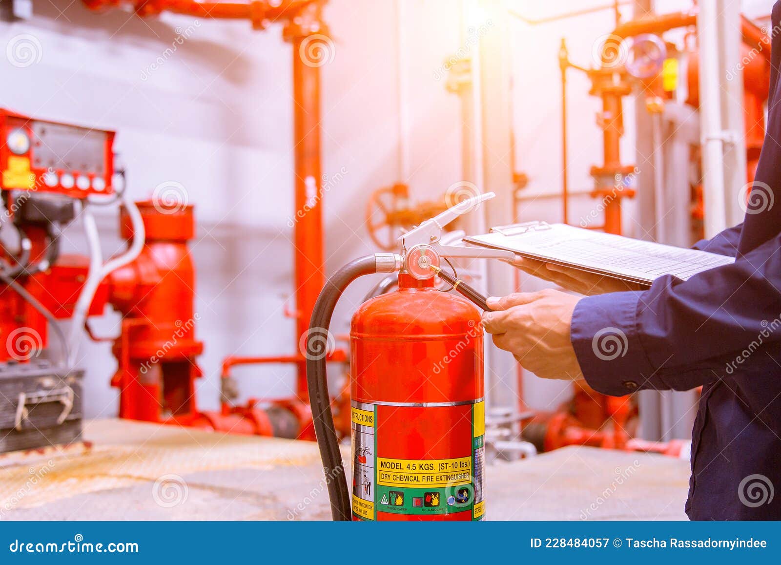 Engineer Checking Industrial Fire Control System,Fire Alarm Controller ...