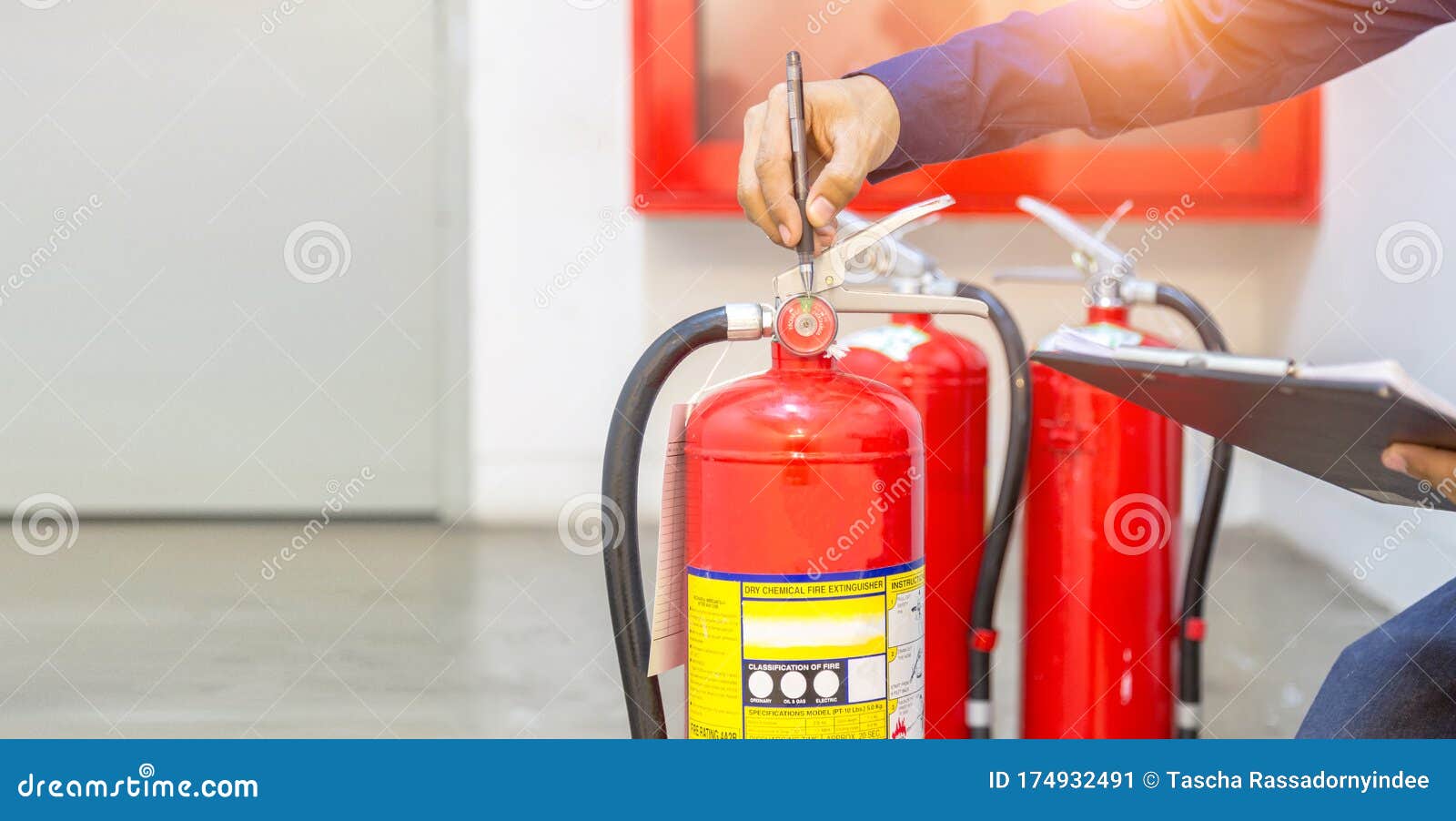 Engineer Checking Industrial Fire Control System are Checking Fire ...