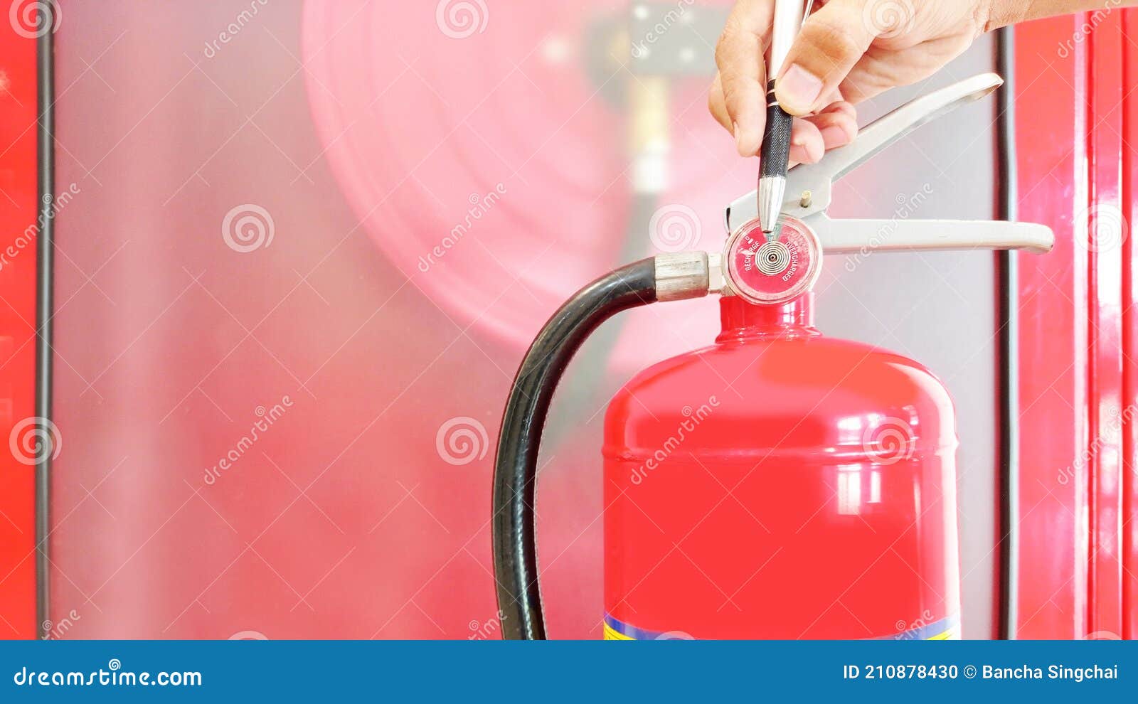 Engineer Checking Industrial Fire Control System.a Fire Extinguishers ...