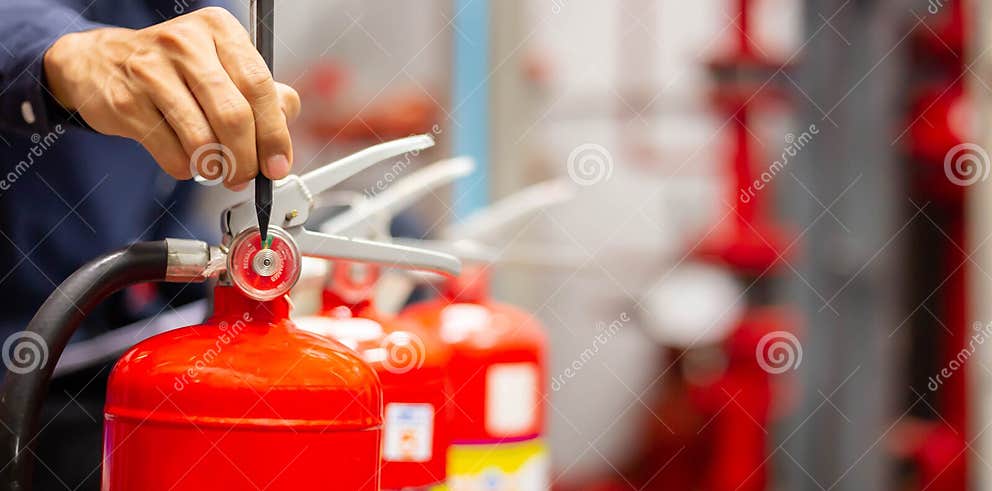 Engineer Checking Industrial Fire Control System,Fire Alarm Controller ...