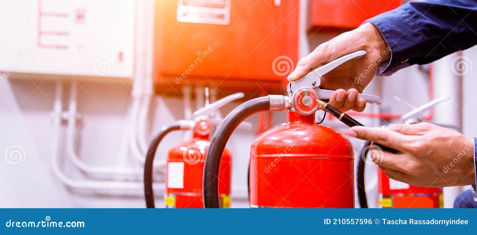 Engineer Checking Industrial Fire Control System,Fire Alarm Controller ...