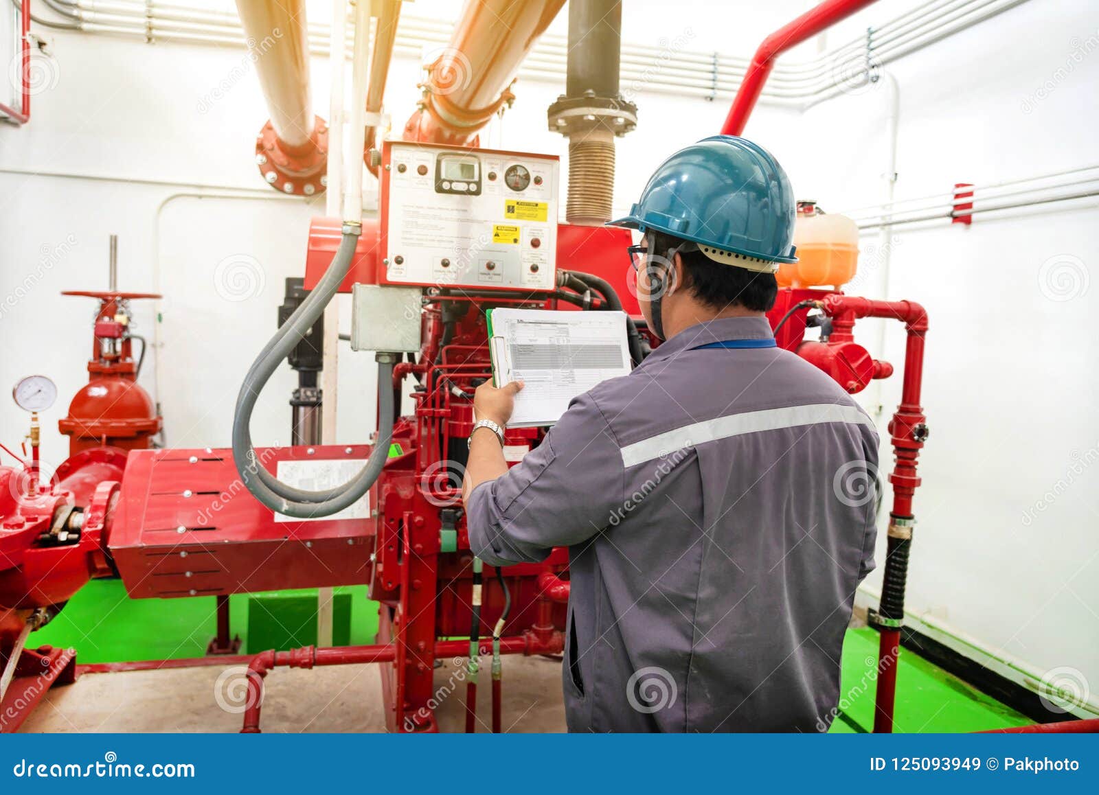 Engineer Checking Industrial Generator Fire Control System Editorial ...