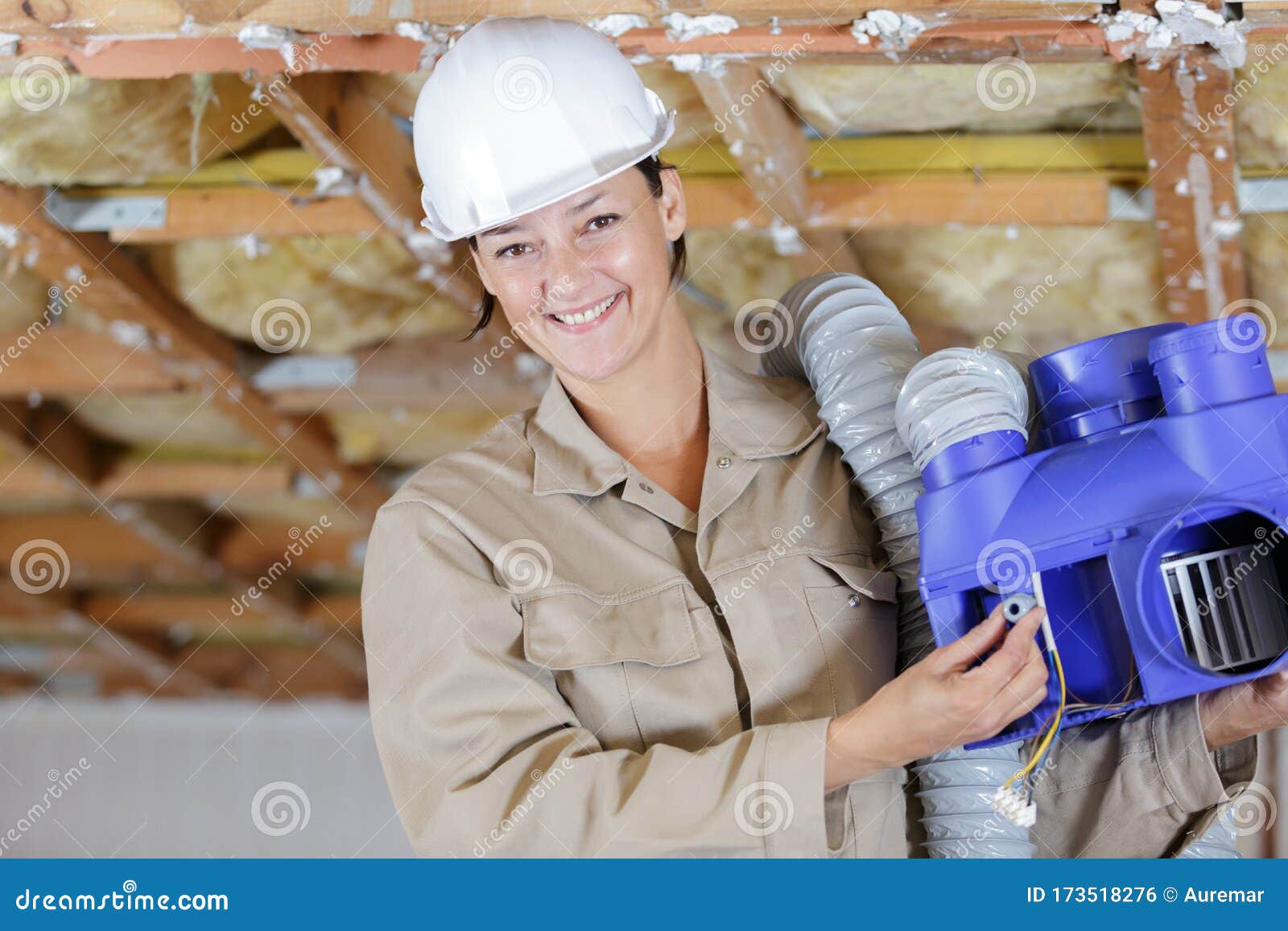 Engineer Checking Pipes in Construction Site Stock Photo - Image of ...
