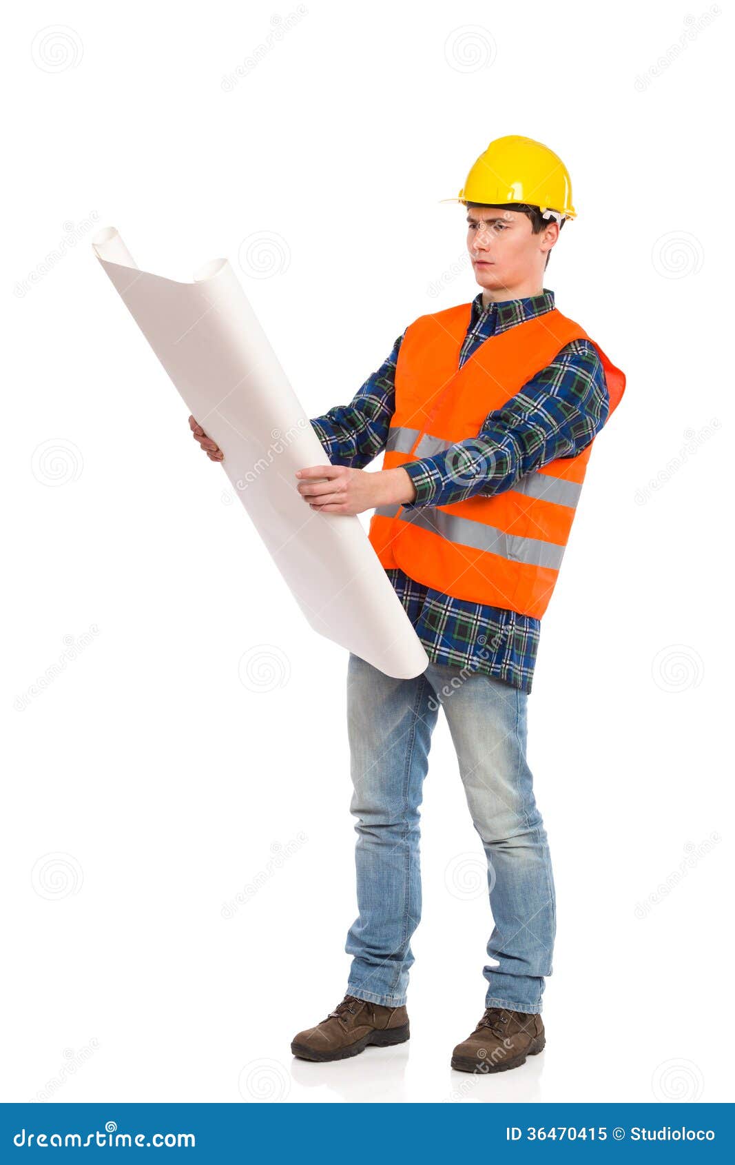 Engineer checking project. stock image. Image of paper - 36470415