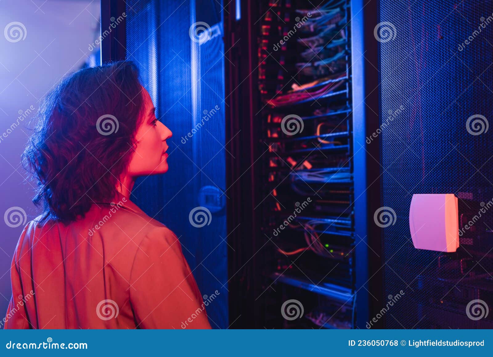 Engineer Checking Server while Working in Stock Photo - Image of cyber ...