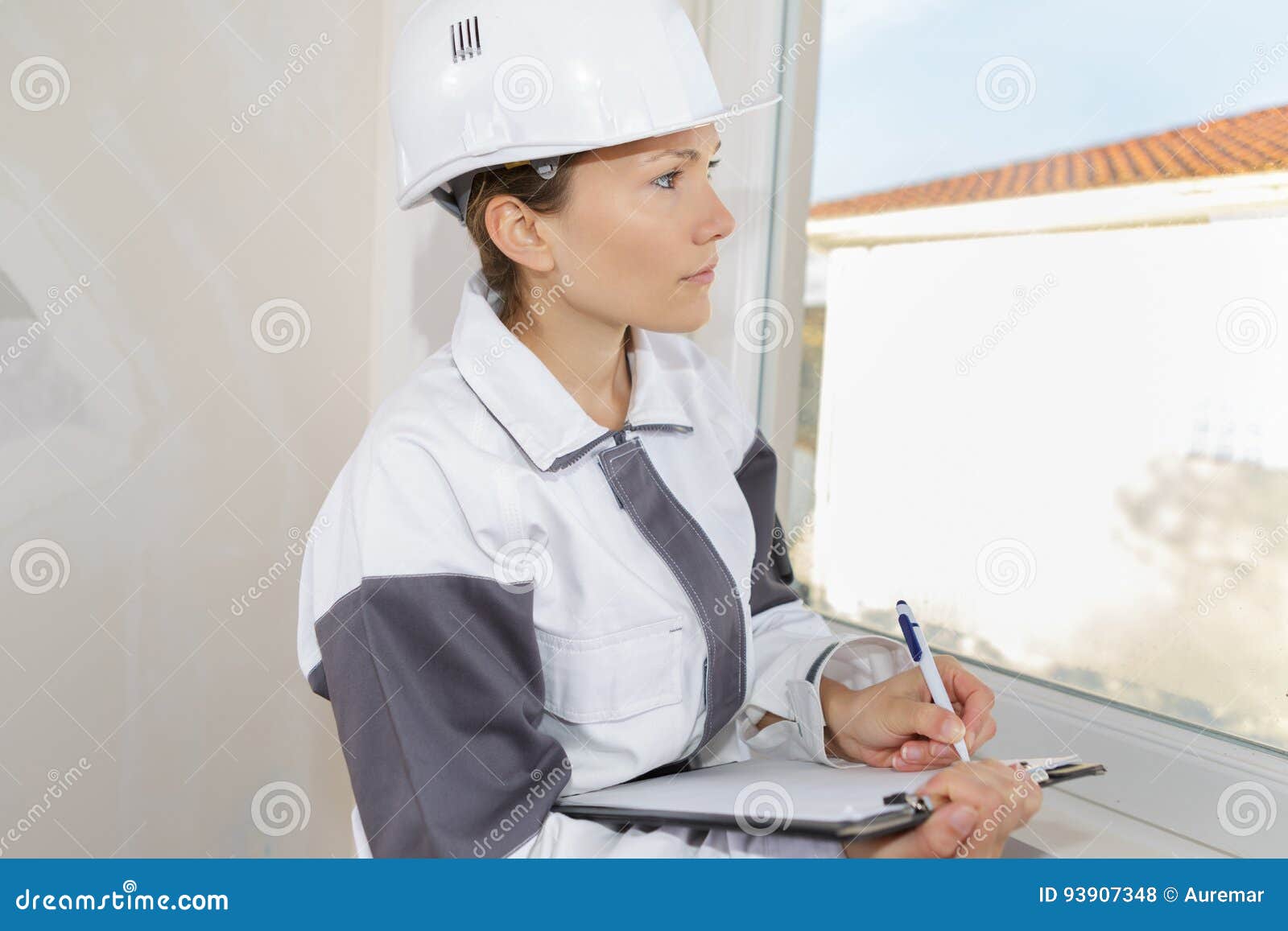 Engineer Checking Something Clipboard Stock Photo - Image of industry ...
