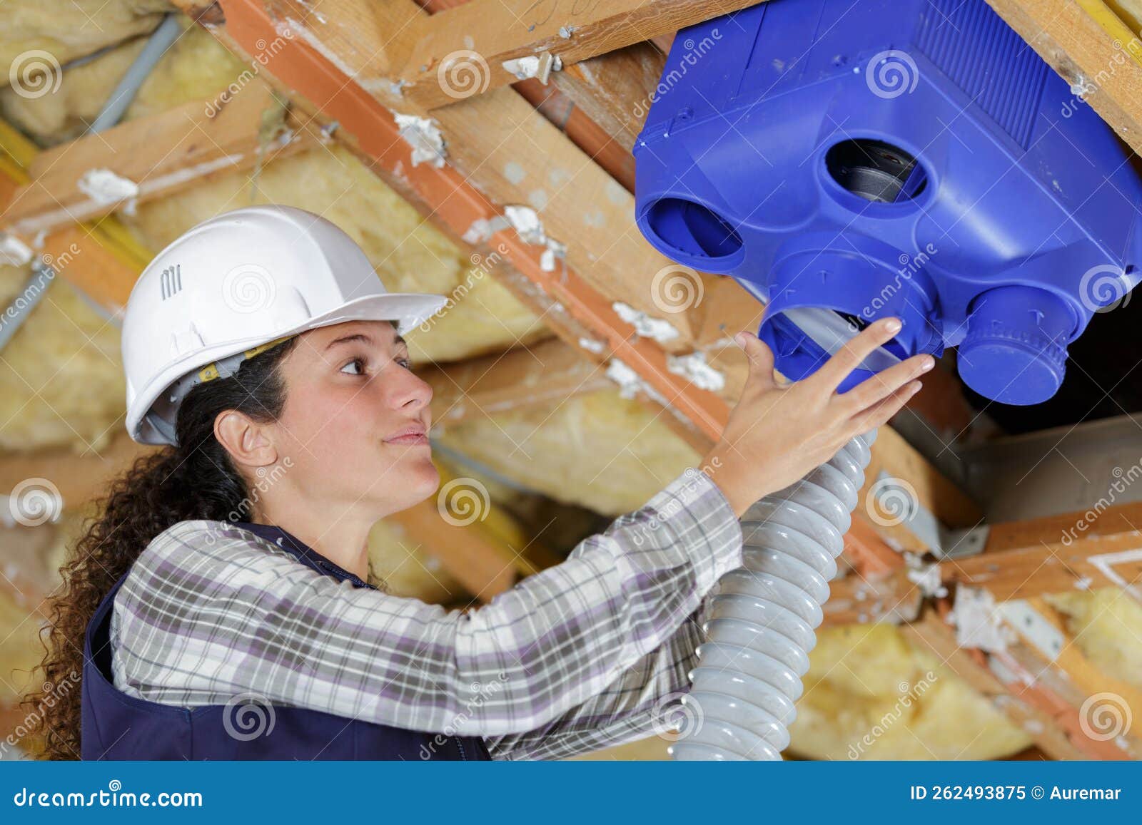 Engineer Checking Temperature Pipes in Construction Site Stock Image ...