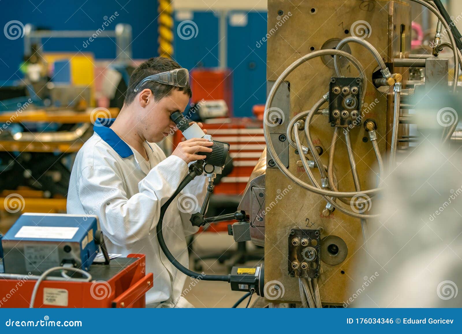The Engineer Checks the Correct Setting of the Metal Mold for Castings ...