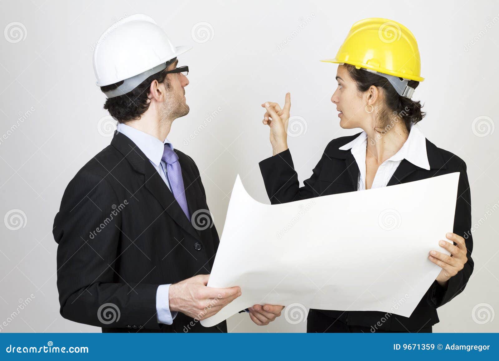 Engineer and Client on Site Stock Image - Image of blueprints, build ...