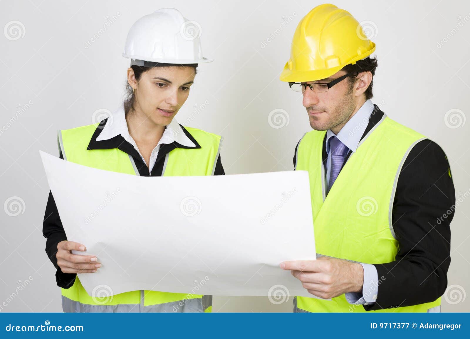 Engineer and Client on Site Stock Image - Image of build, hardhat: 9717377