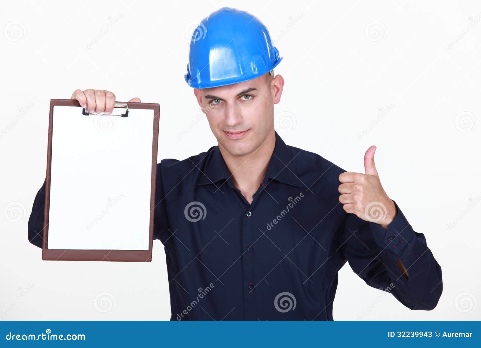 Engineer with a clipboard stock image. Image of isolated - 32239943