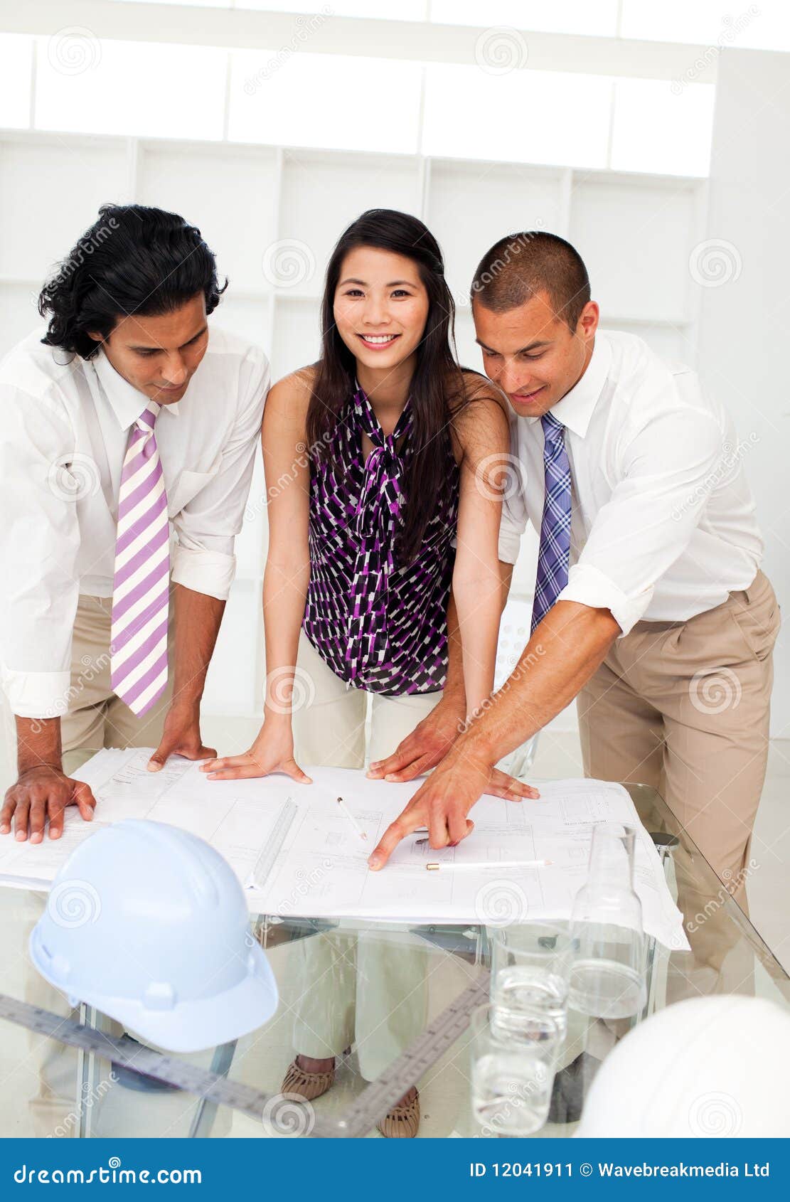 Engineer Co-workers Discussing a Project Stock Image - Image of ...
