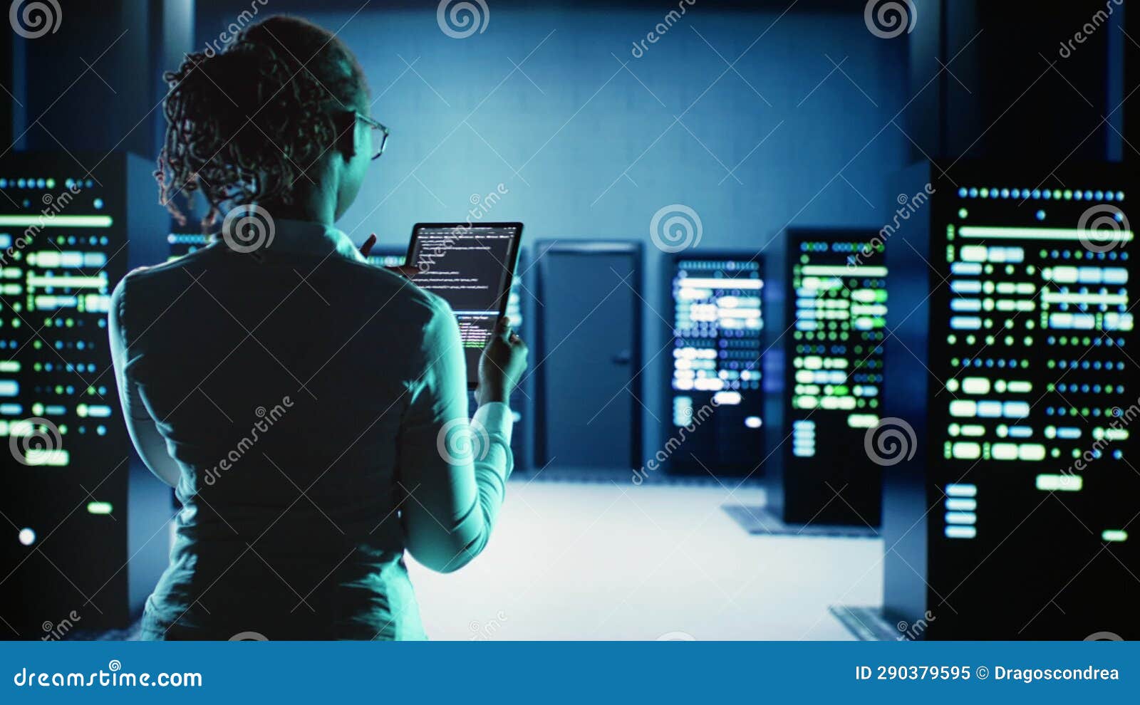 Engineer Coding In Data Center Stock Video Video Of Computational