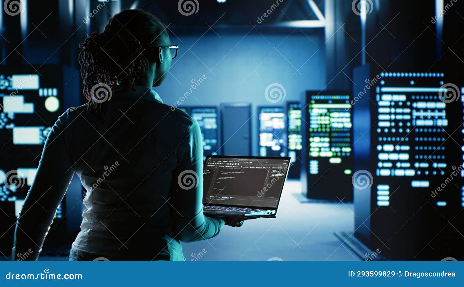Engineer Coding In Data Center Stock Image Image Of Infrastructure
