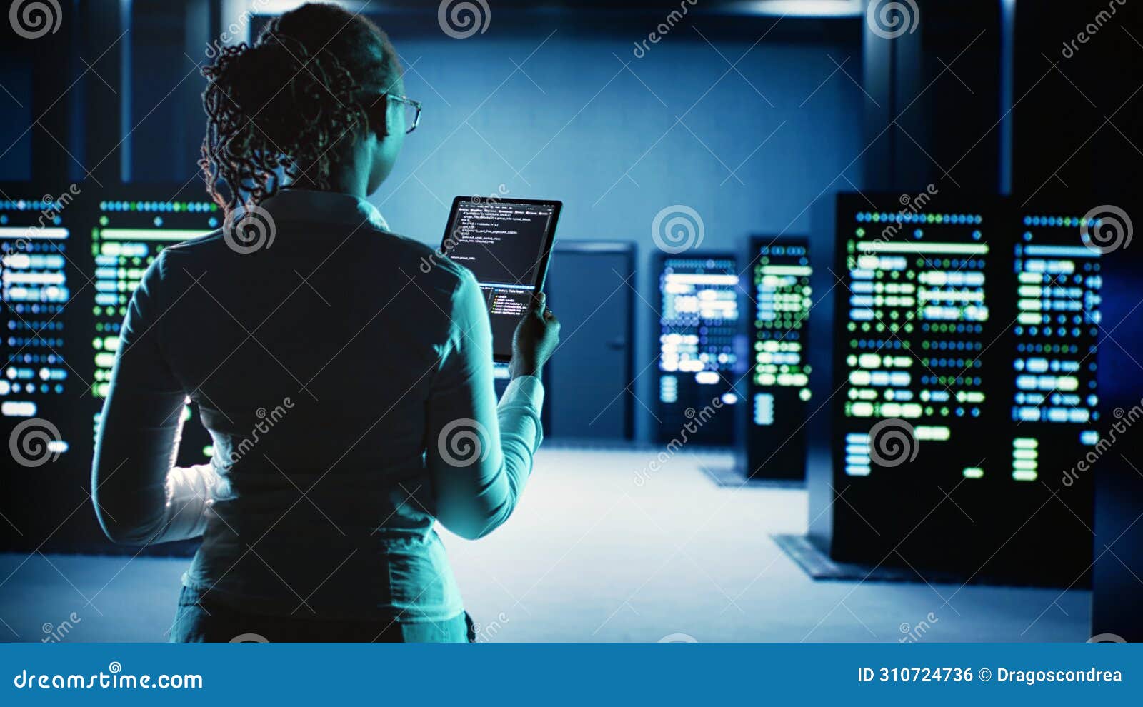 Engineer Coding in Data Center Stock Photo - Image of worker, storing ...