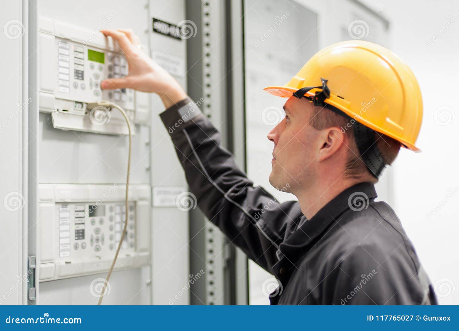 Engineer Commissioning Bay Control Unit. Engineering Department Stock ...